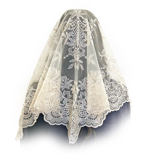 Eva Ivory Lace Spanish Veil / Mantilla