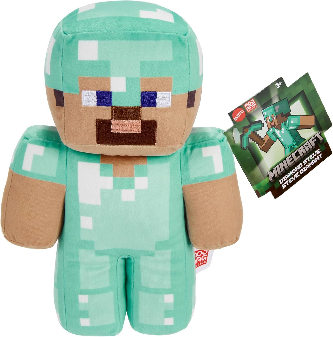 Minecraft Diamond Steve Soft Plush Collectible Pixelated Design