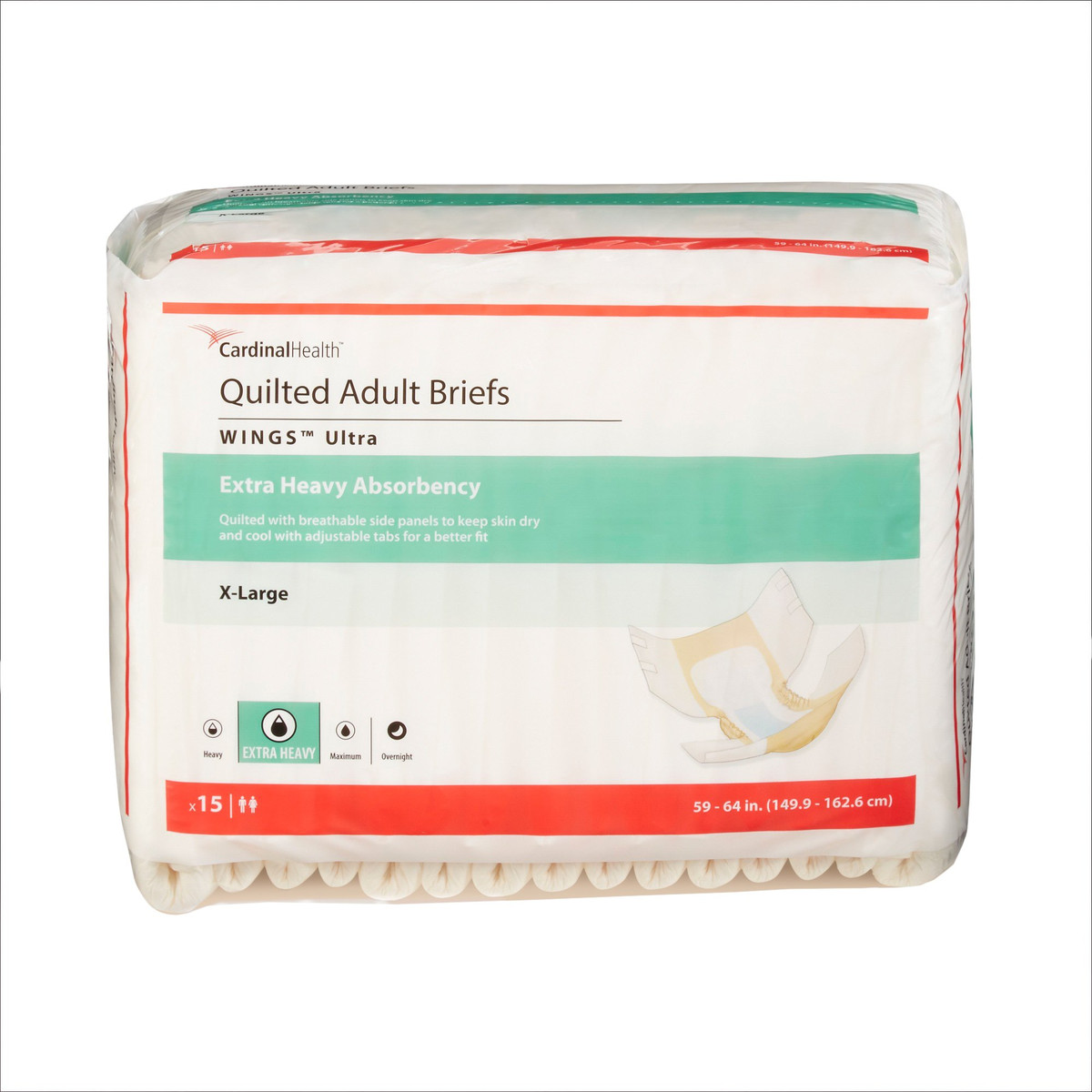 Wings Super Quilted Adult Briefs with BreatheEasy Technology, Maximum ...