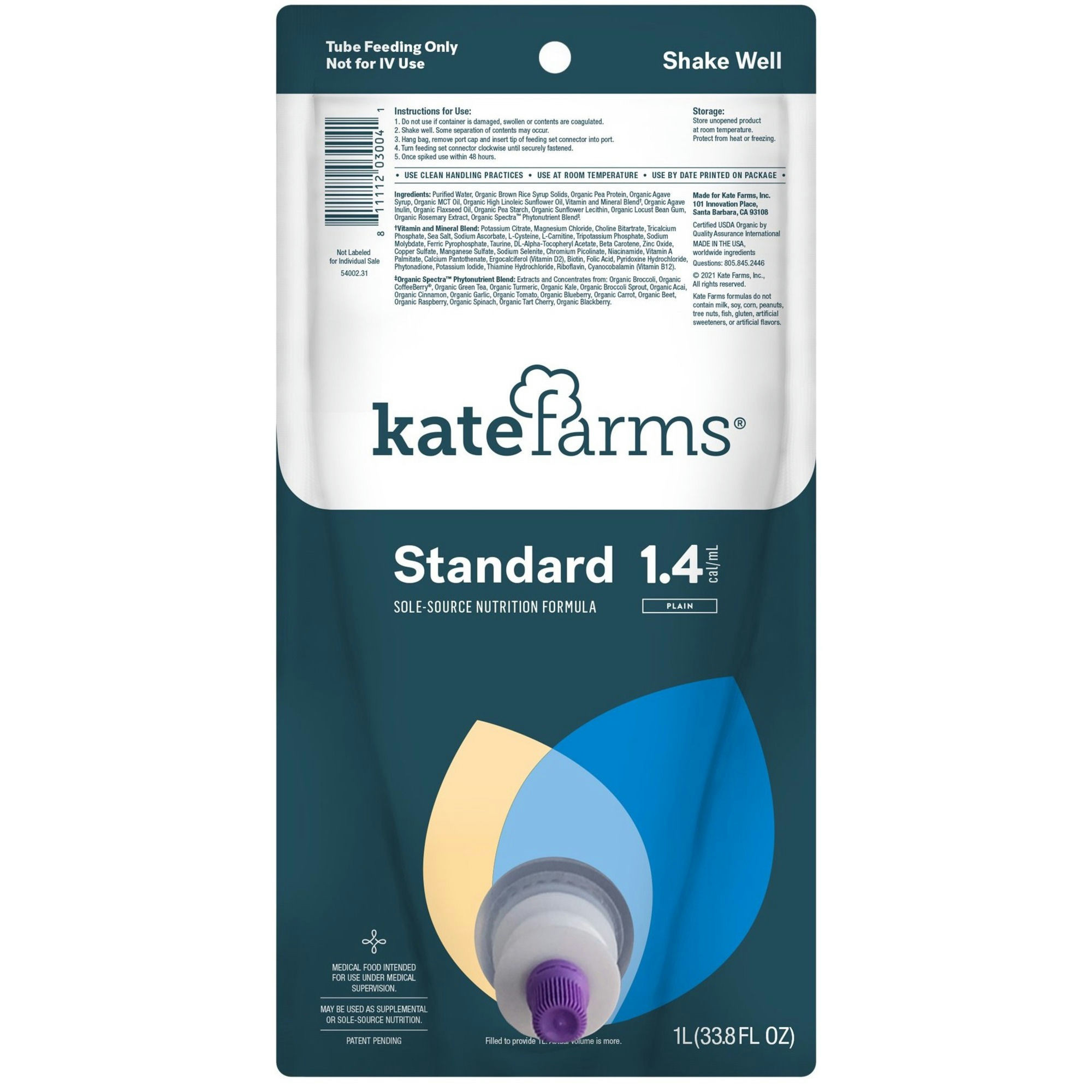Kate Farms Pediatric Blended Meals, 8.45 oz. | Carewell