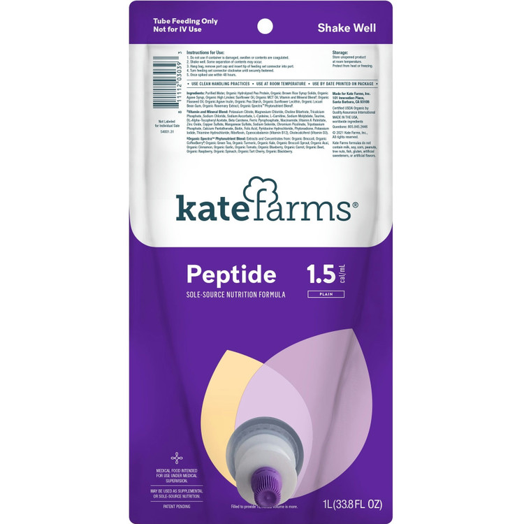 Kate Farms Standard 1.4 Closed System Tube Feeding Formula, 1000 mL
