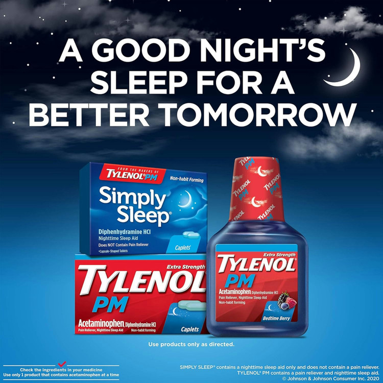 Tylenol Simply Sleep Nighttime Sleep Aid Caplets | Carewell