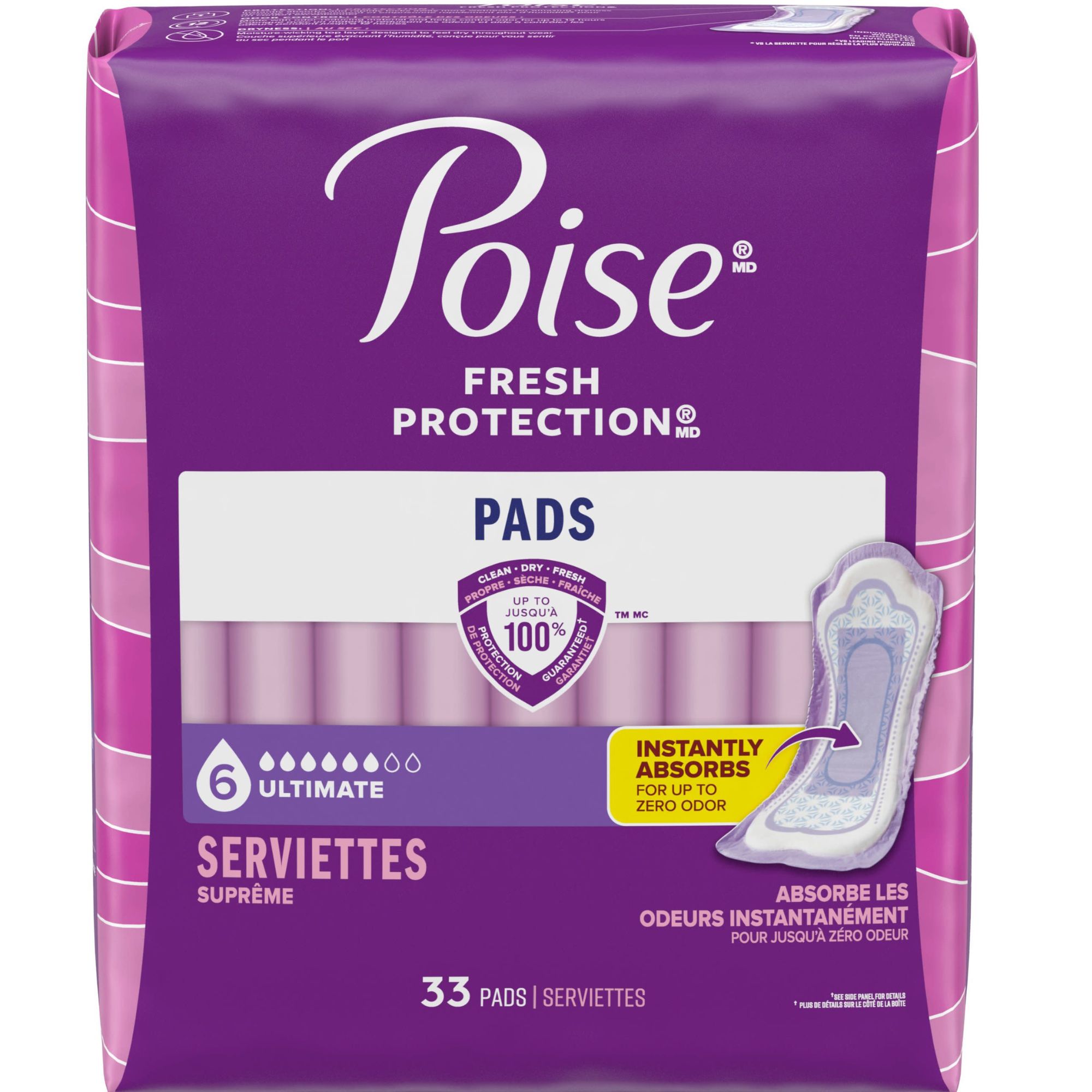 Poise Ultimate 6 Drop Incontinence Pads | Shop at Carewell