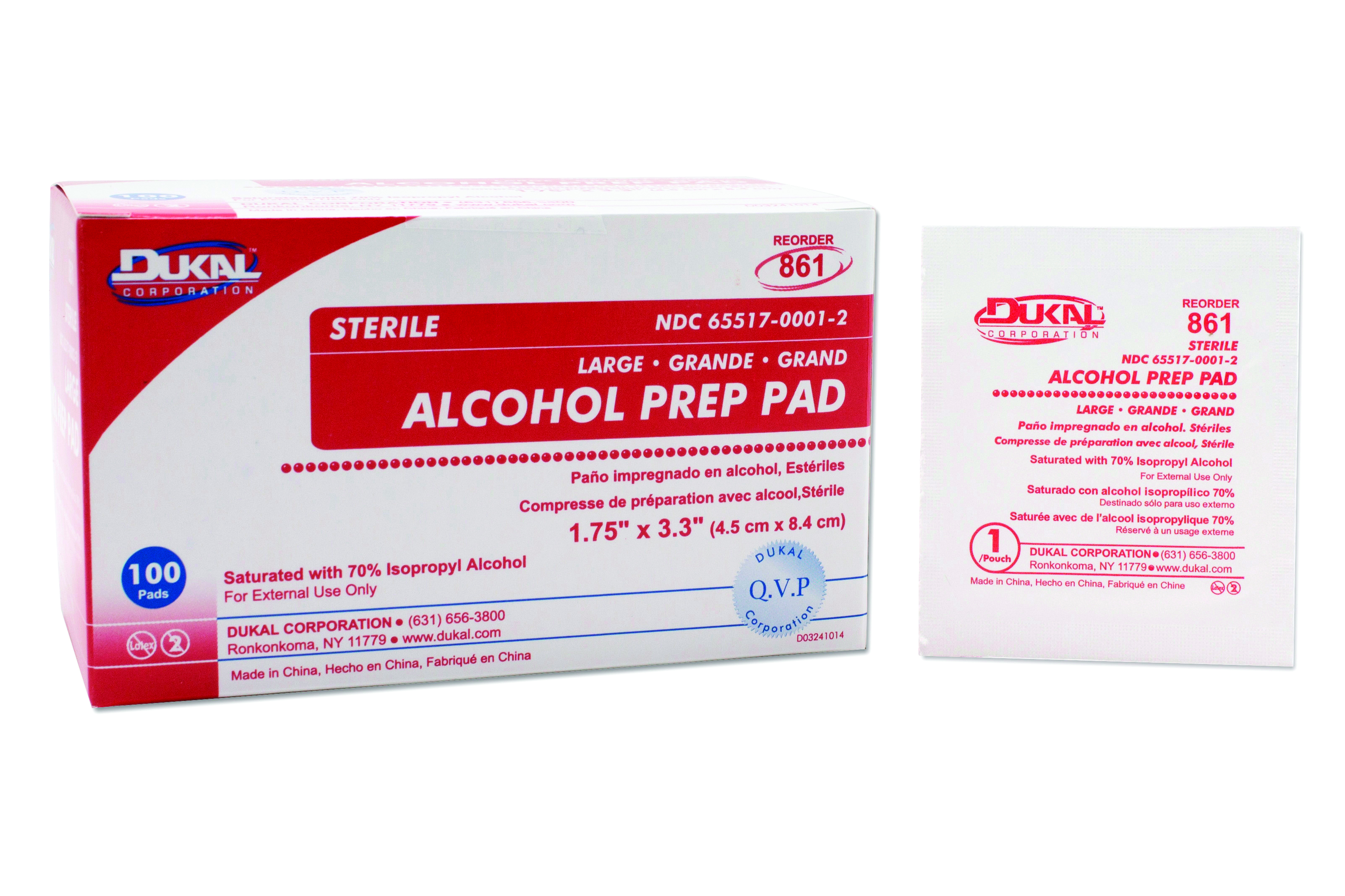 Dukal Large Alcohol Prep Pad, Individual Packet | Carewell