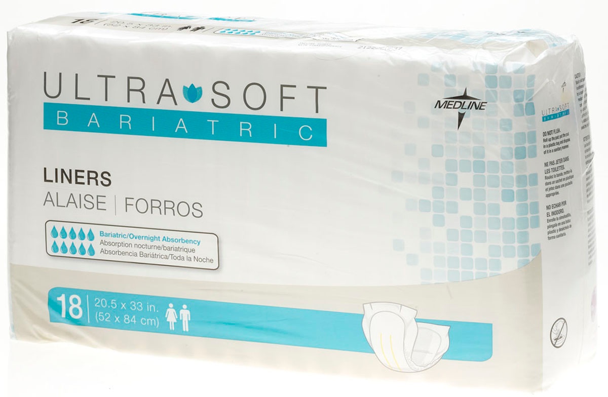 Medline Ultra-Soft Bariatric Liners, Overnight Absorbency