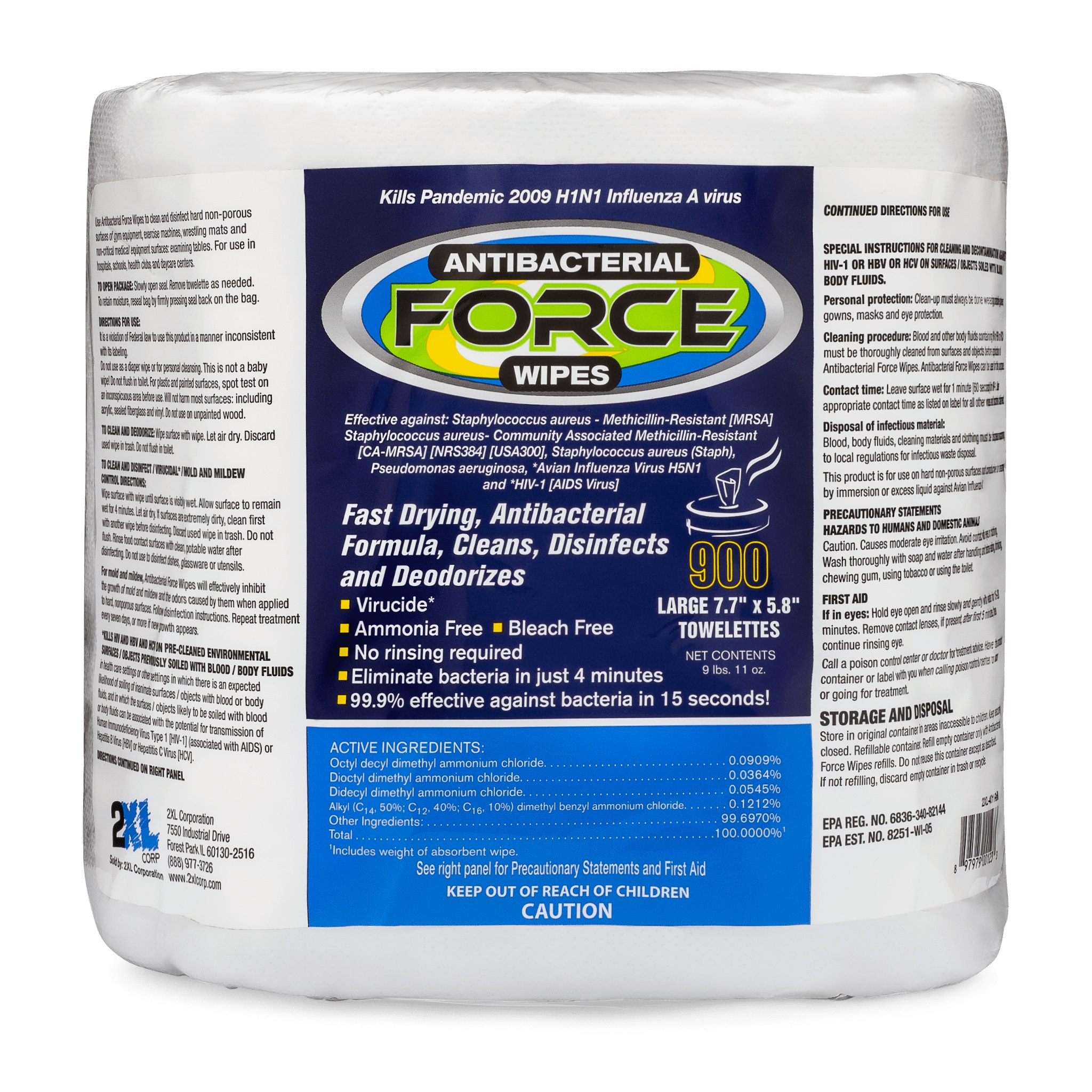 2XL Antibacterial Force Wipes Refill | Shop at Carewell
