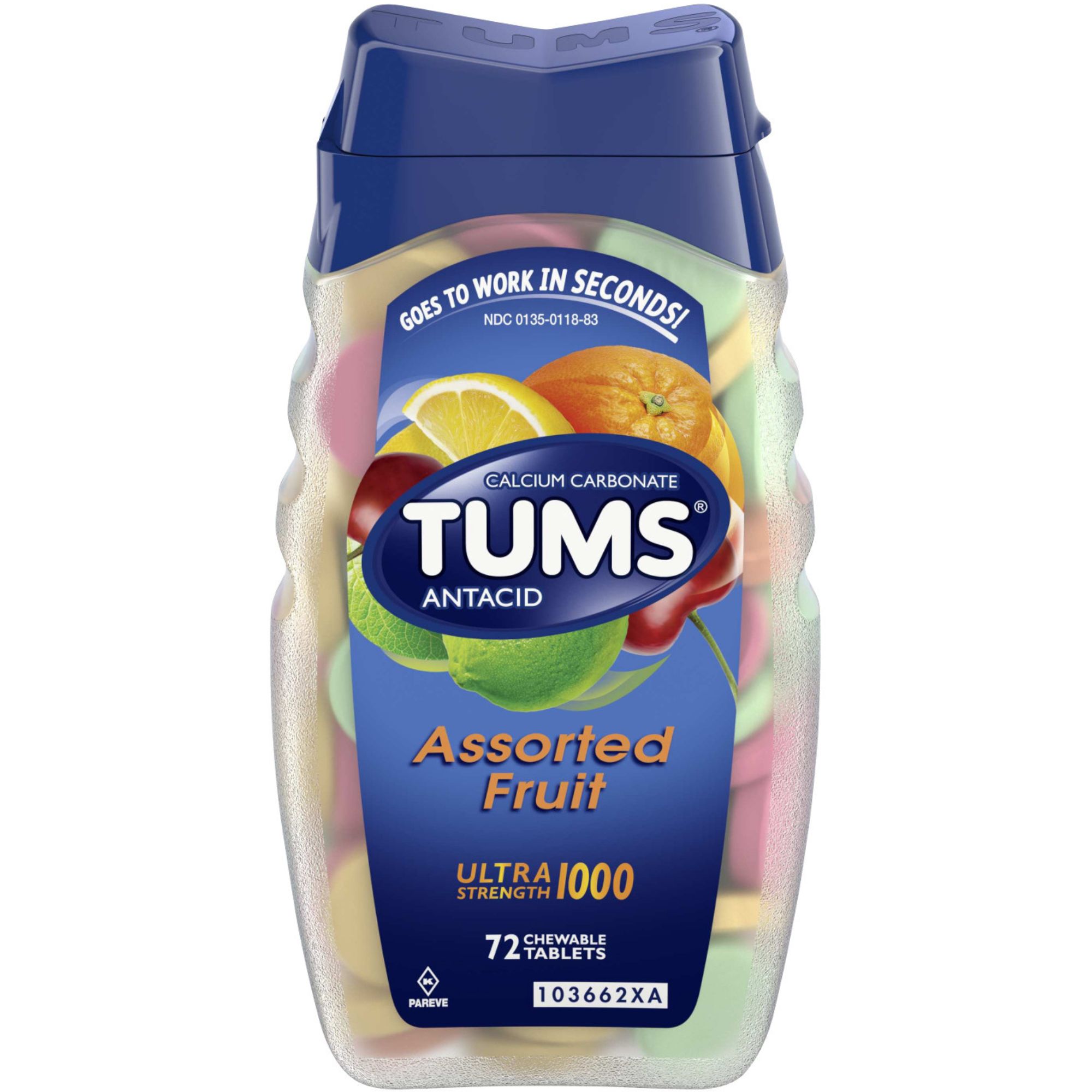 Tums Antacid Ultra Strength Chewable Tablets for Heartburn & Acid ...