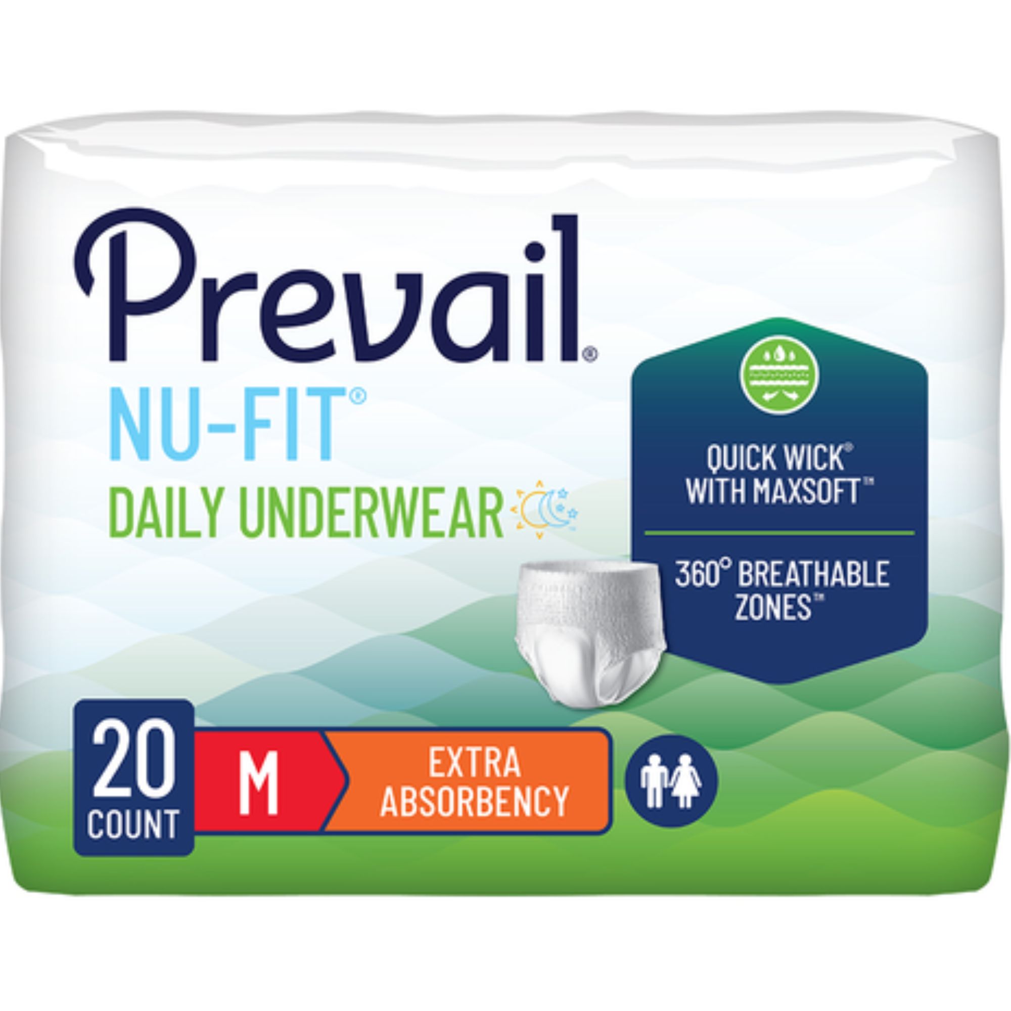 Prevail Nu-Fit Daily Adult Incontinence Pull-Up Underwear, Extra Absorbency