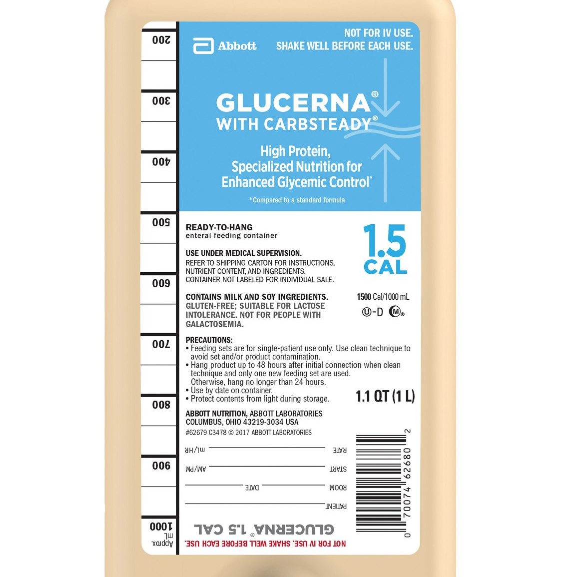 Glucerna 1.5 Cal Tube Feeding Formula | Shop at Carewell