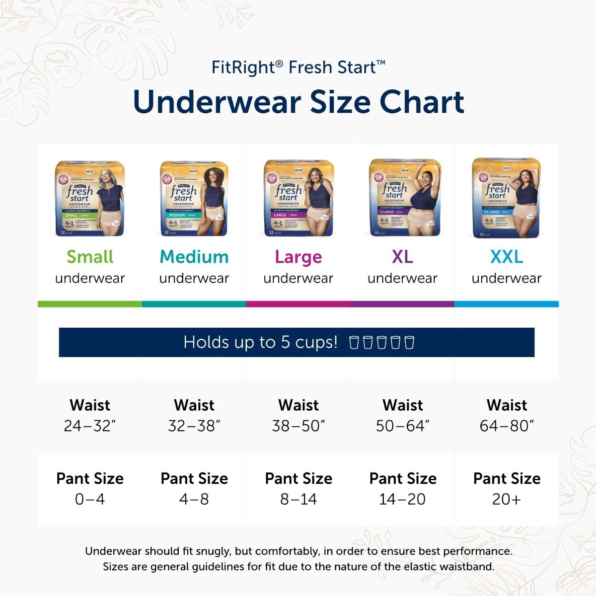 FitRight Fresh Start Pull-Up Underwear for Women, Black