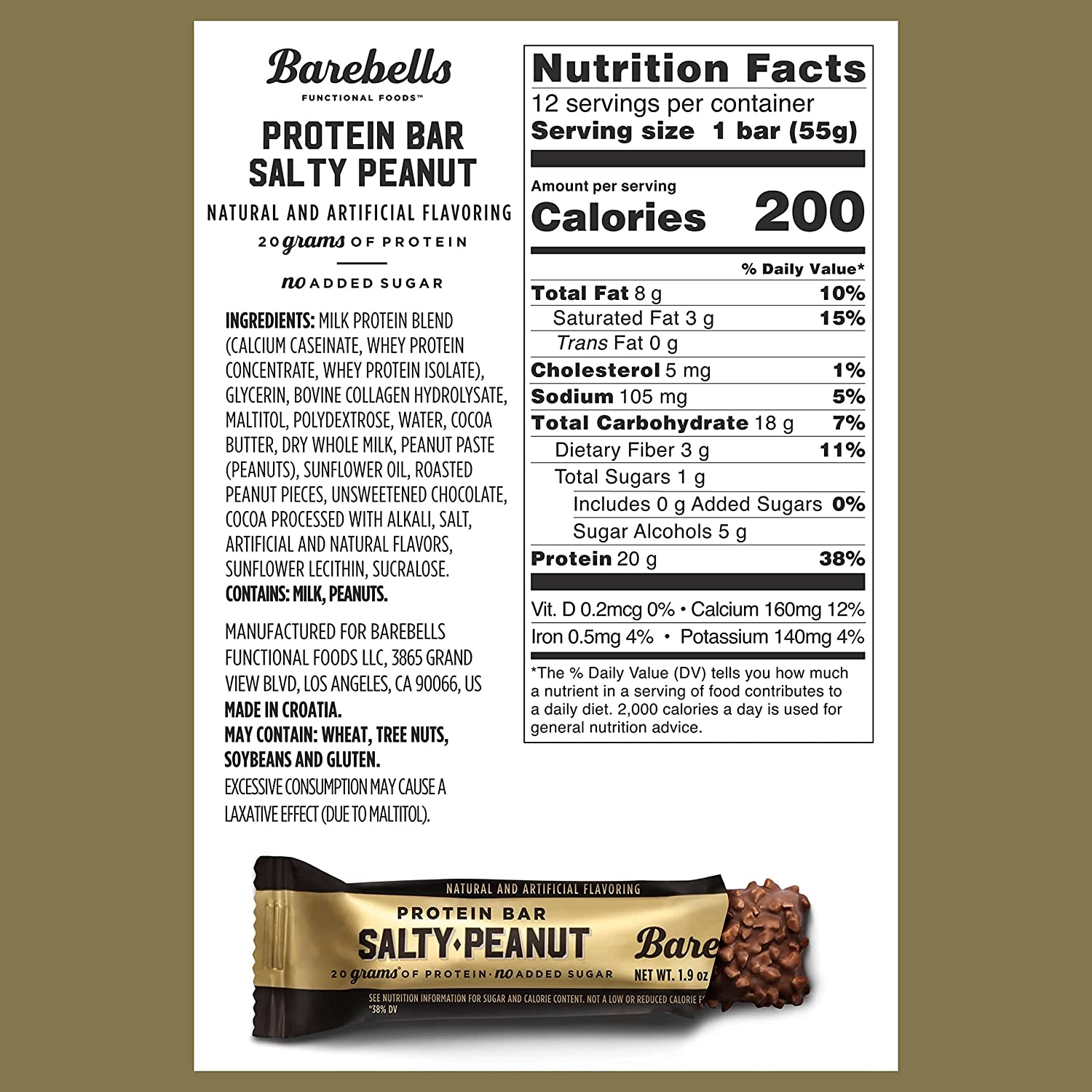 Barebells Salty Peanut Nutrition Bars | Shop at Carewell