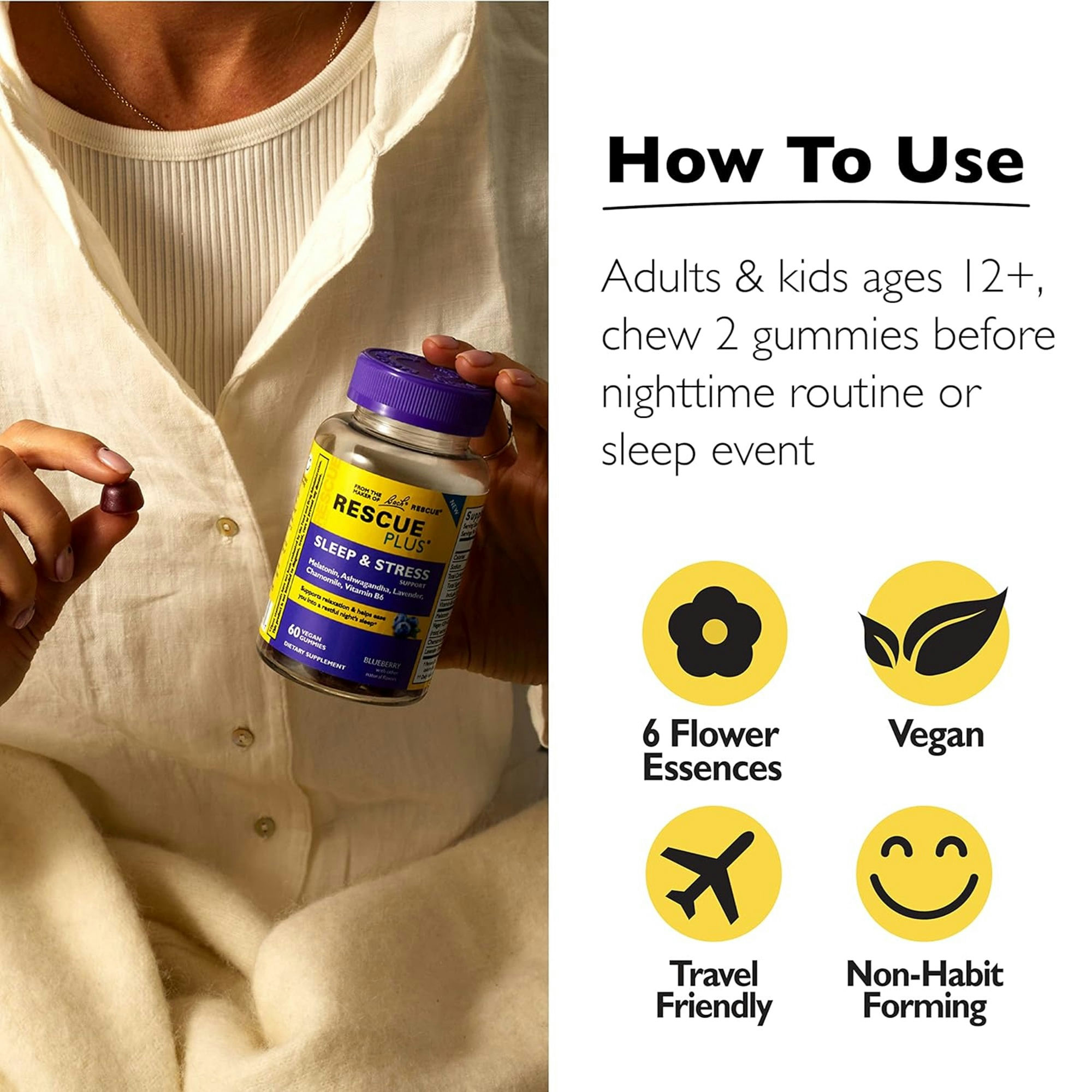 Bach Rescue Plus Sleep & Stress Support Gummies | Carewell