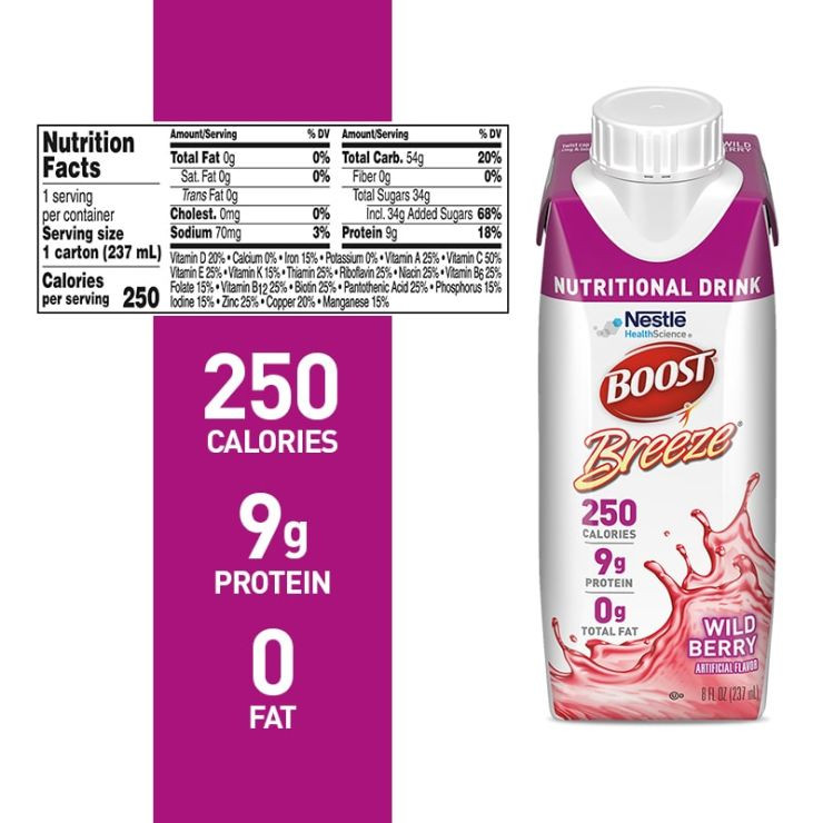Boost Breeze Nutritional Drink, Wild Berry, 8 oz. | Carewell