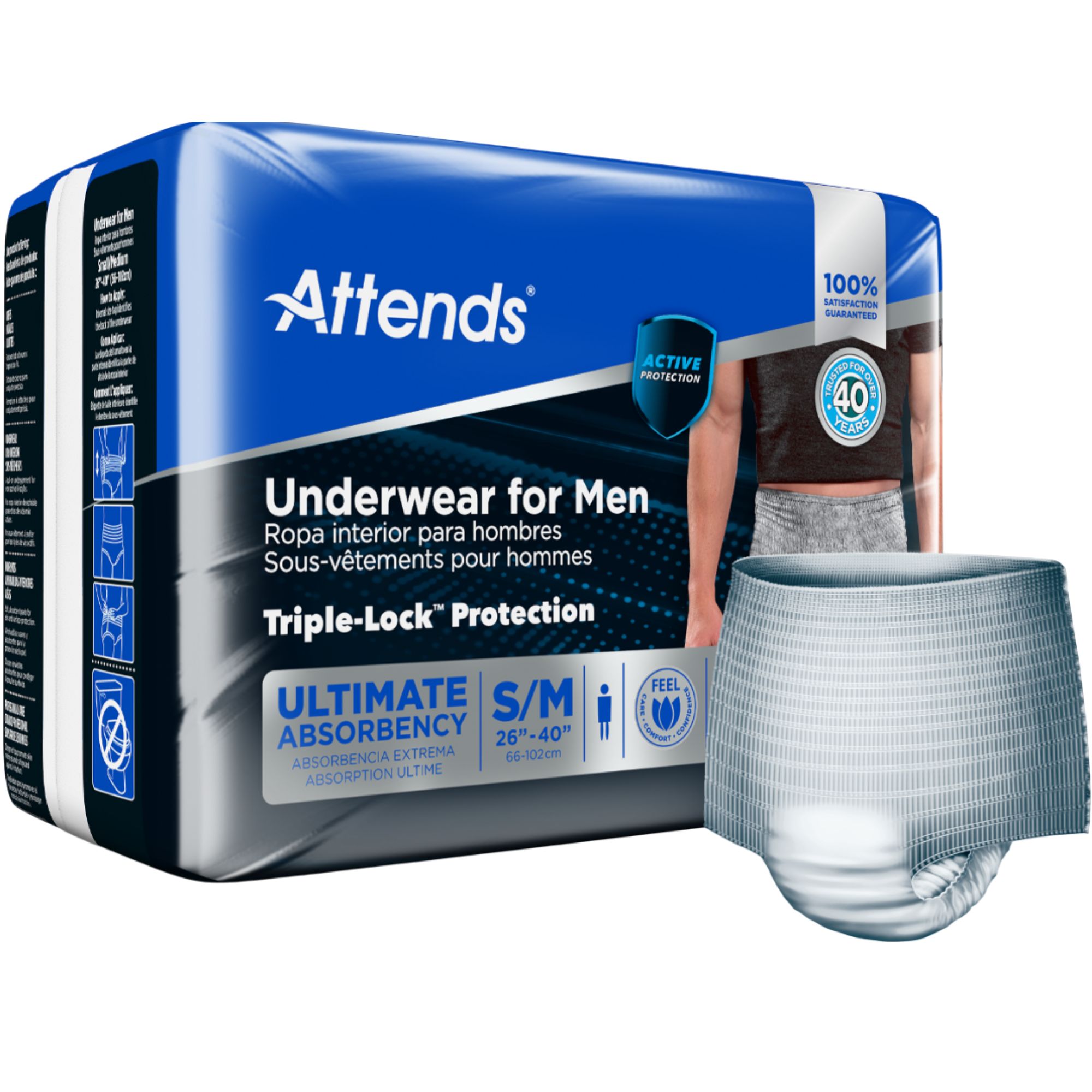 Attends Incontinence Pull-Up Underwear for Men, Ultimate Absorbency