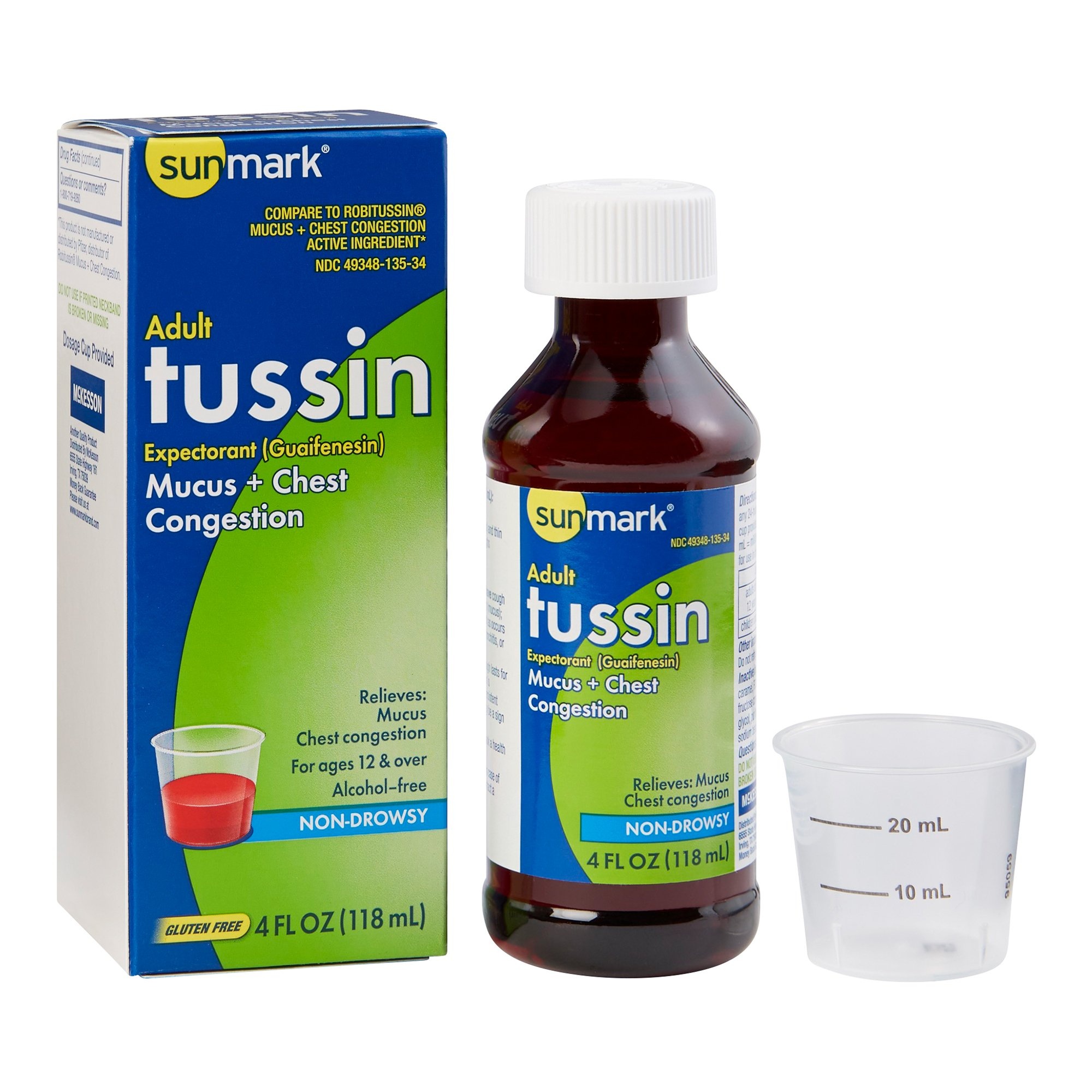 sunmark Adult Tussin Mucus + Chest Congestion Relief, 200 mg/10 mL, 4 oz.