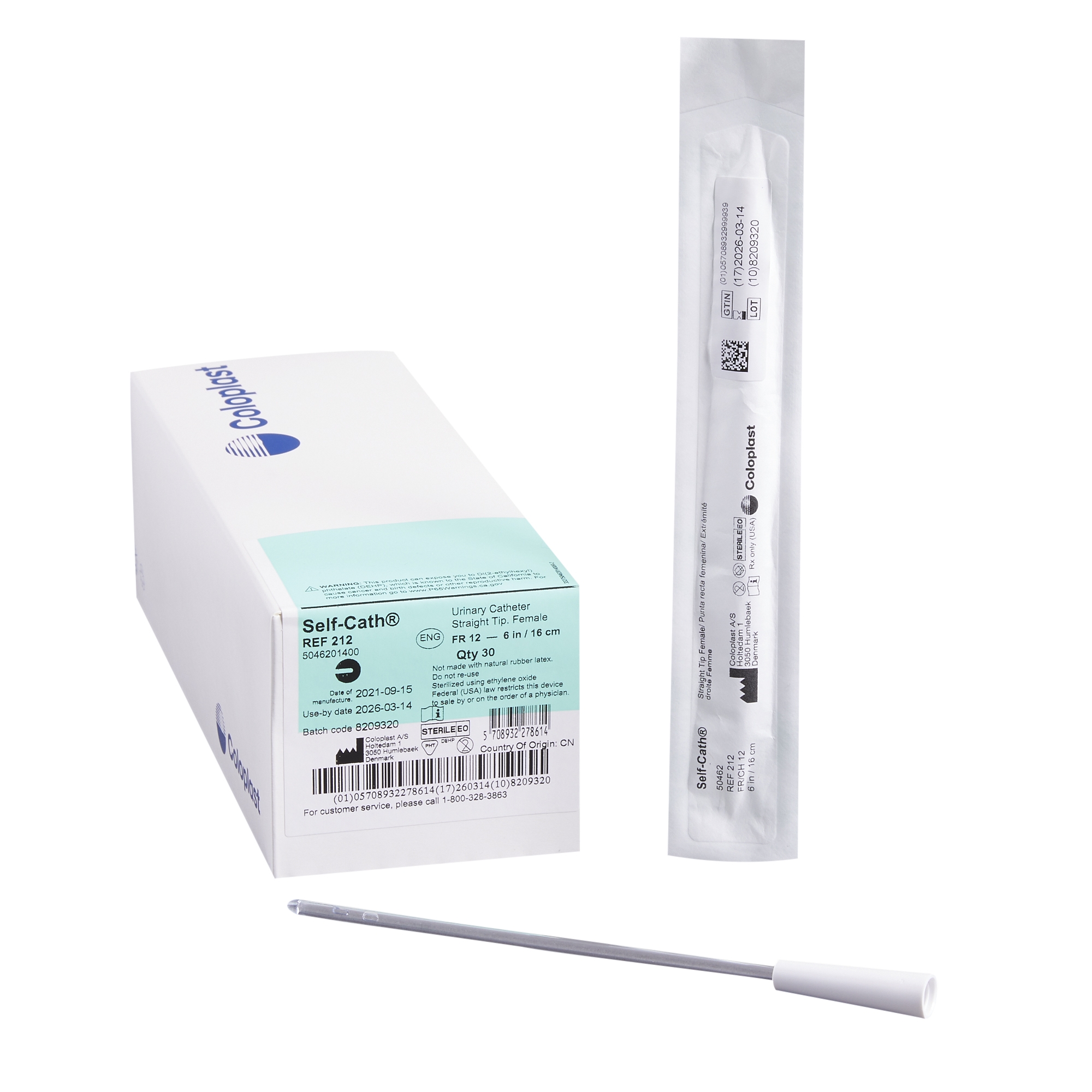 Coloplast Self-Cath Female Catheter, Straight Tip, 6"