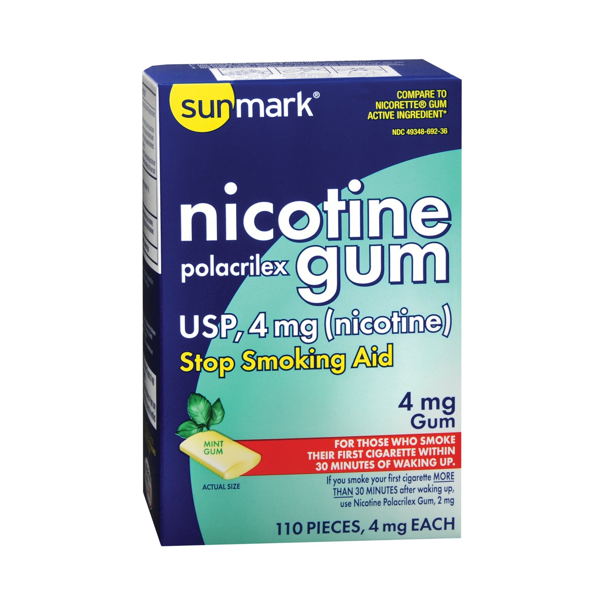 Sunmark Nicotine Gum, 4 mg, 110 Pieces | Shop at Carewell
