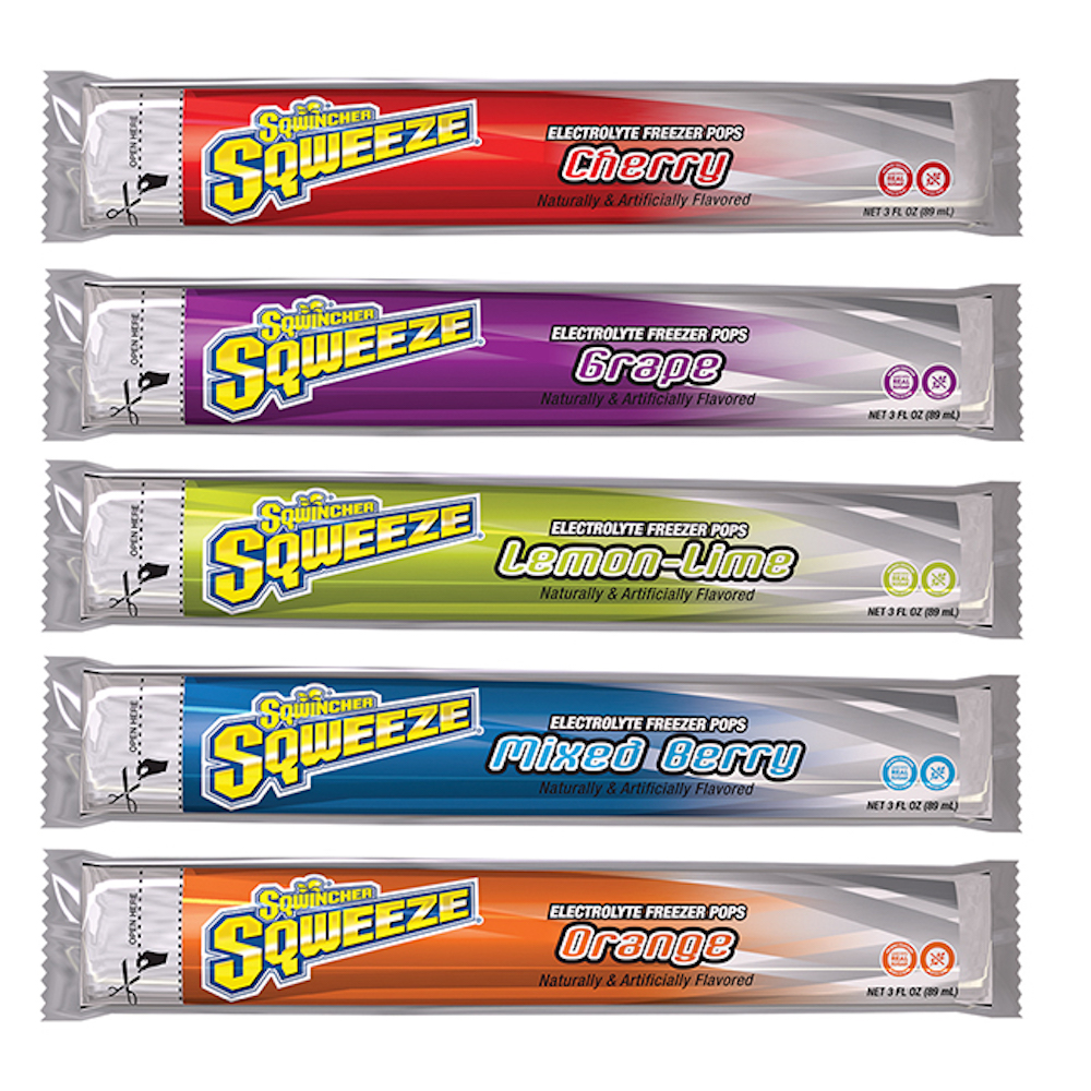 Sqwincher Squeeze Electrolyte Freezer Pops, Assorted Flavors, 3 oz ...
