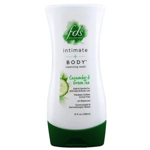 FDS Intimate+Body Feminine Cleansing Wash, Cucumber & Green Tea, 10 oz