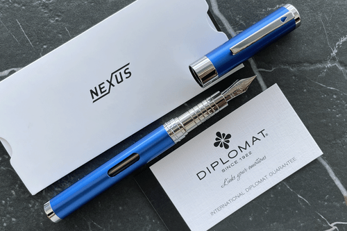 Diplomat Nexus Blue Chrome Fountain Pen (D40503023)