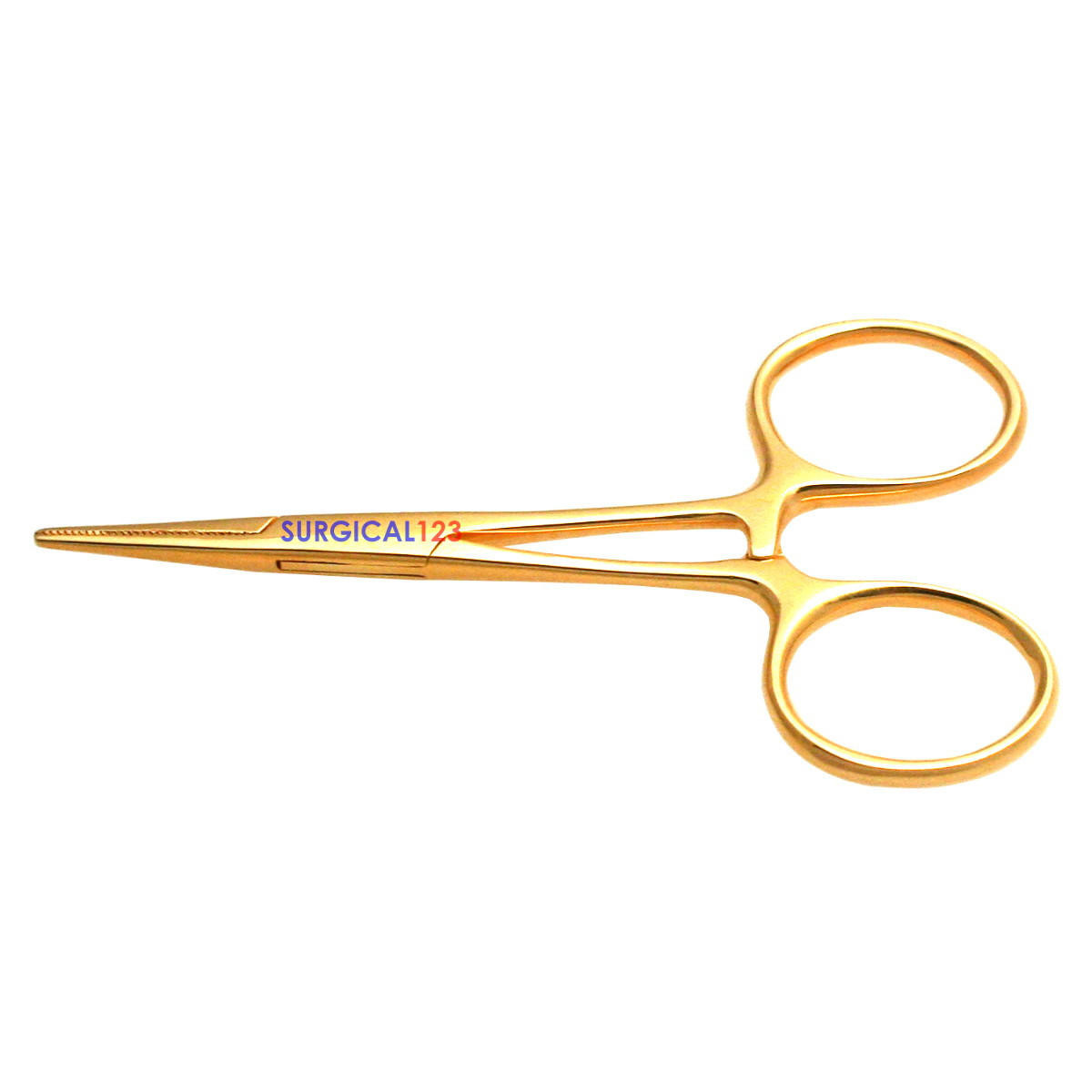 Hartman Mosquito Forceps Straight Serrated Jaws Gold Plated