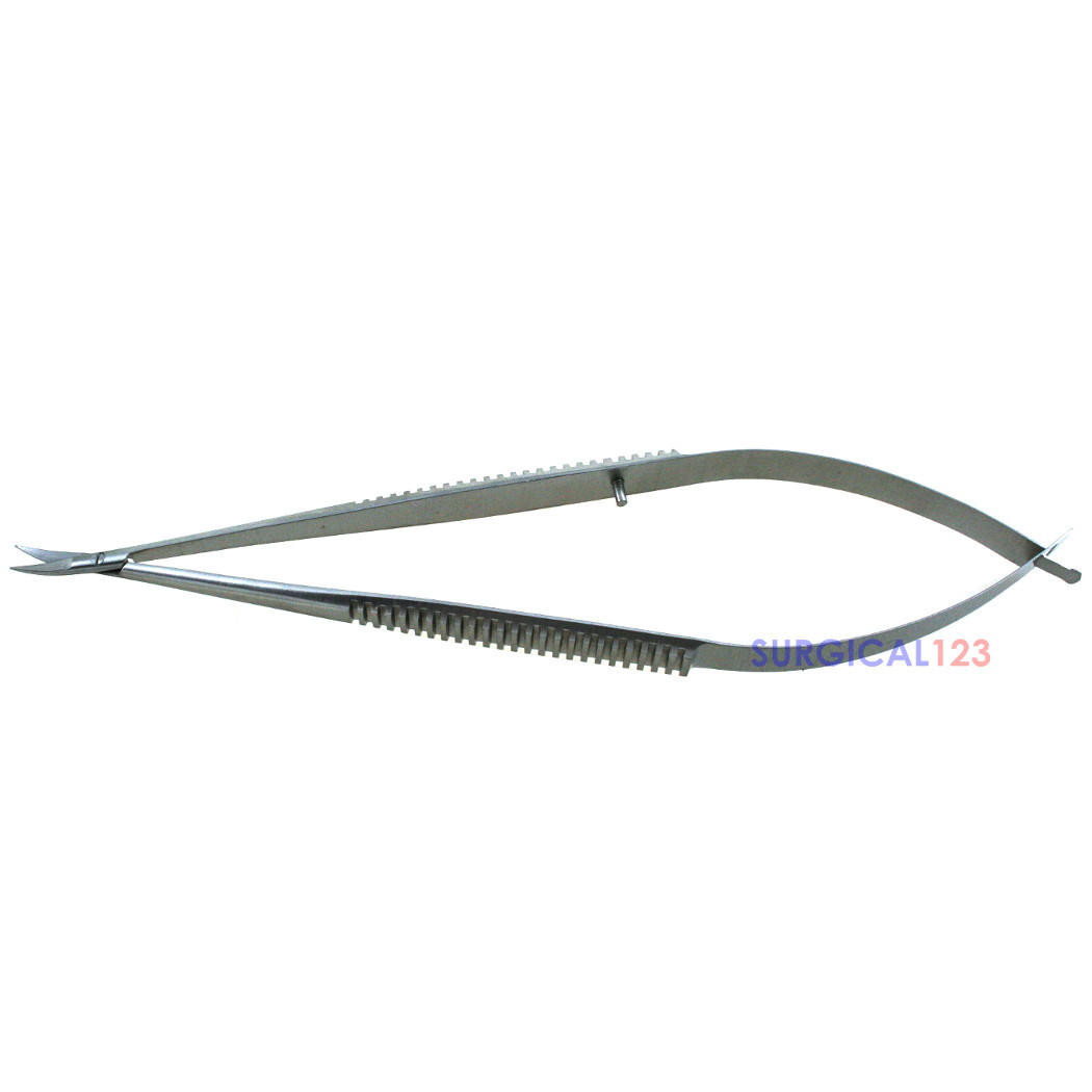 Micro Surgery Scissors Curved Blades Flat Handle|Surgical123