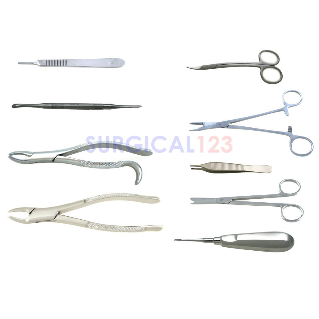 Basic Extraction Kit of 9 Dental Instruments Surgical123.com