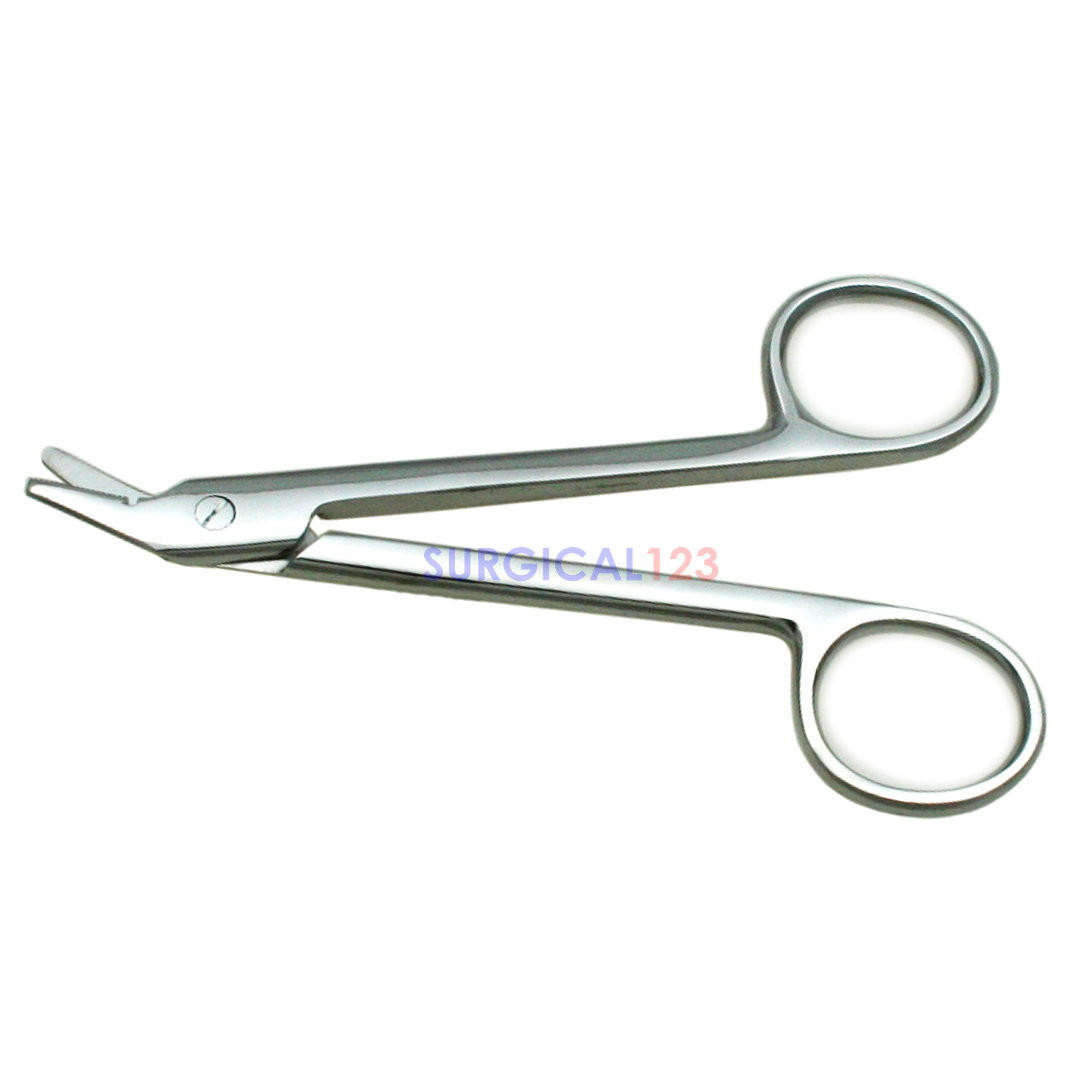 Universal Wire Cutting Scissors Angled One Blade Serrated