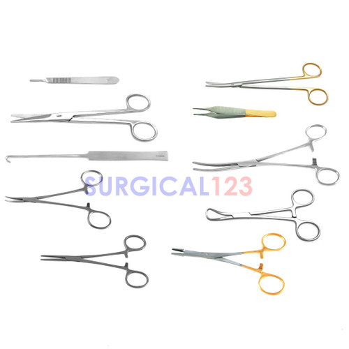 Basic Surgery Kit of 19 Instruments, Surgical123.com