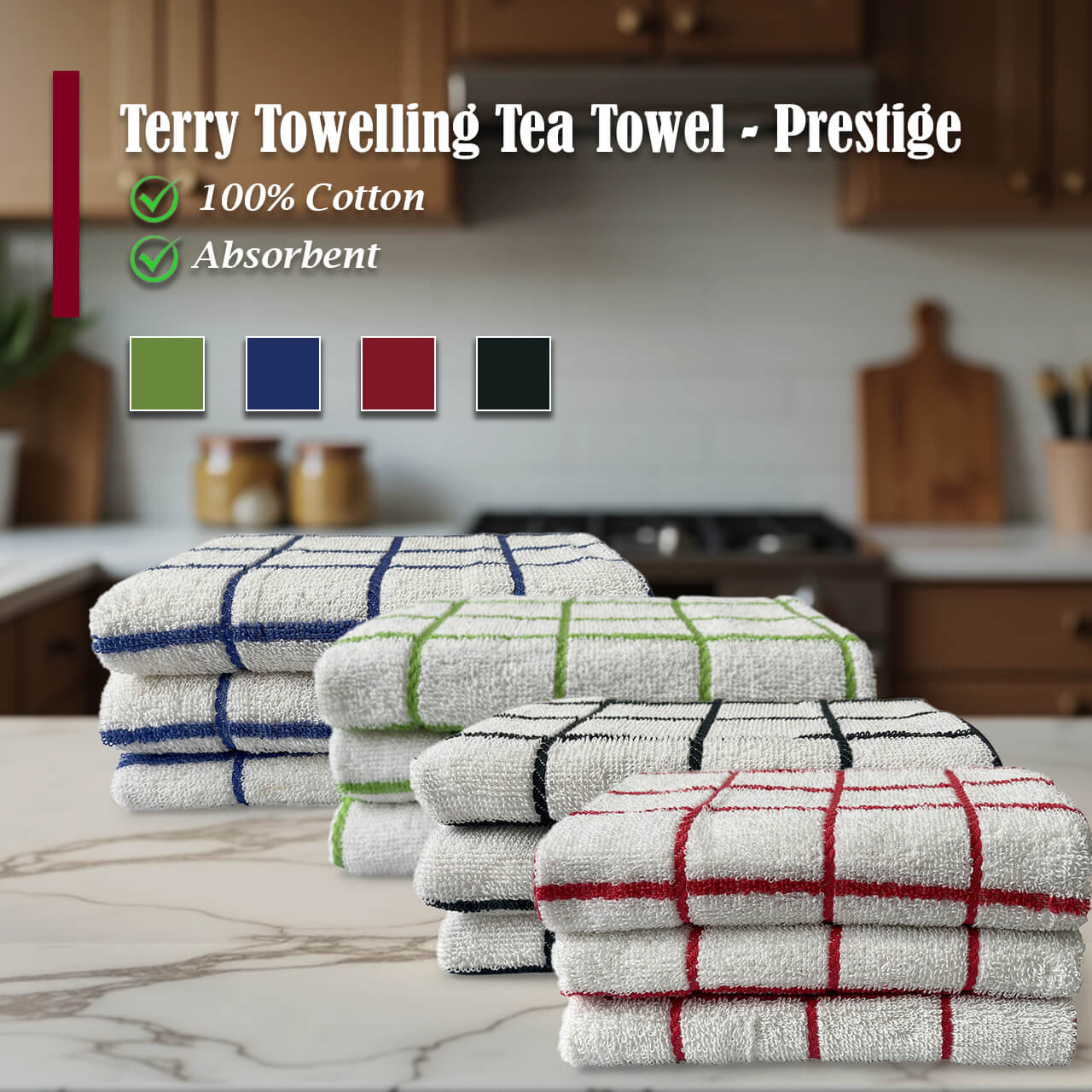 Wholesale 100% Cotton Terry Towelling Tea Towel - Prestige