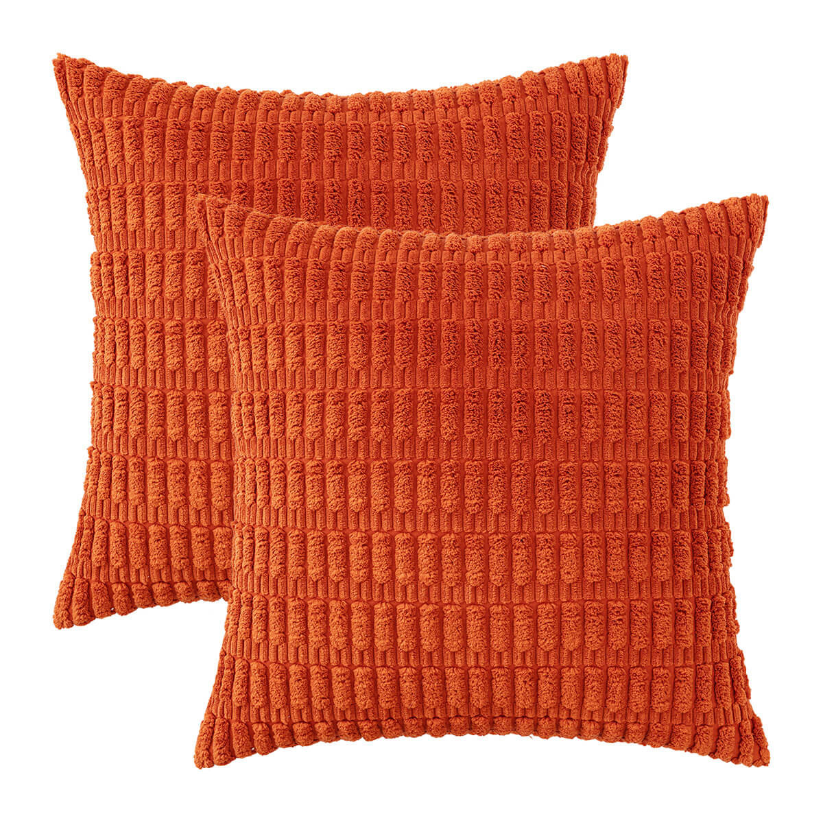 Set of 2 Cushions with New Corduroy Design Covers Included - 45x45cm ...