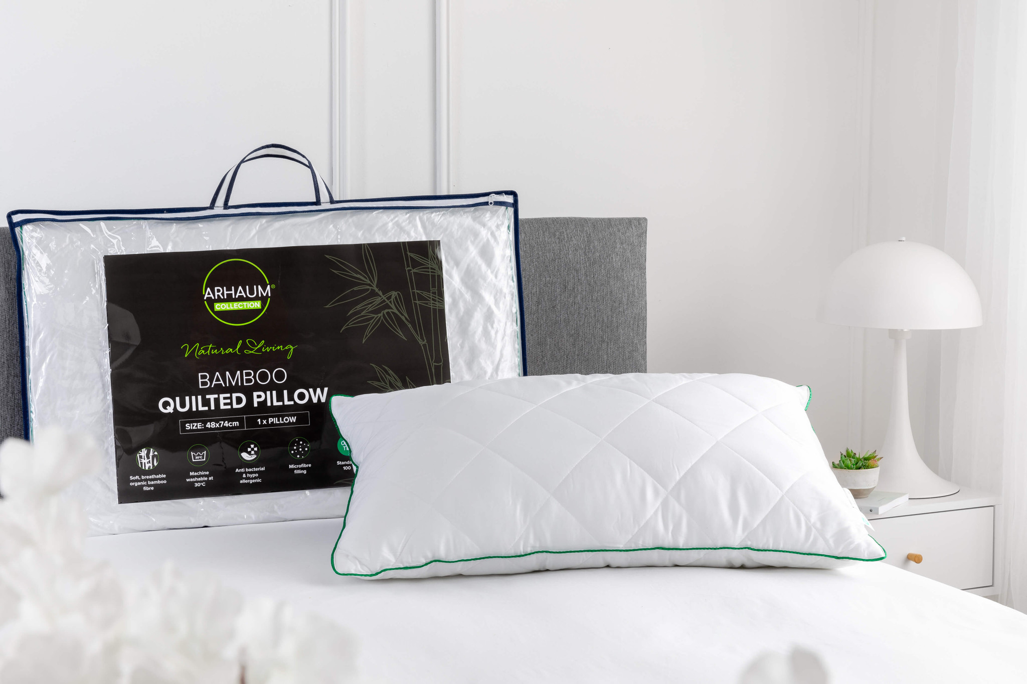Premium Bamboo Quilted Pillow - Soft, Supportive, and Sustainable