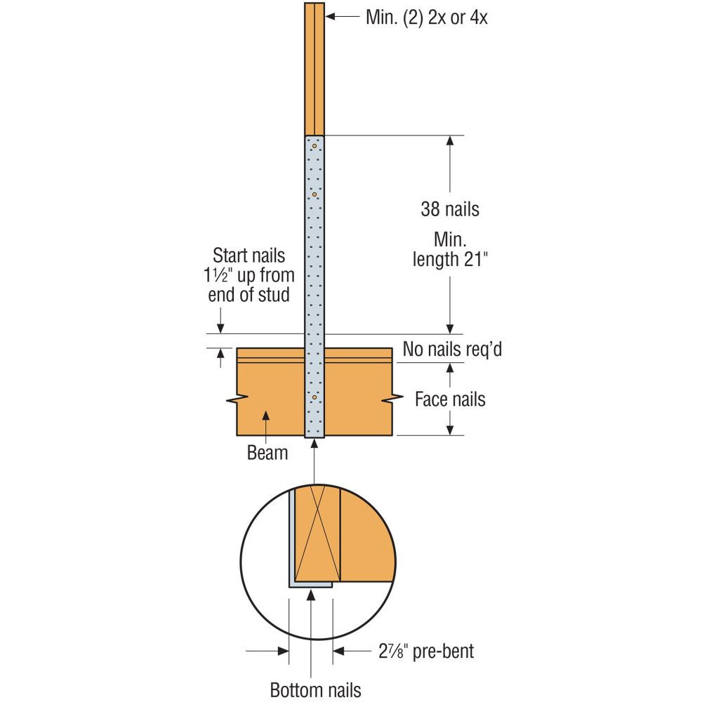 Simpson Strong-Tie MSTC48B3 - 44-7/8" 14-Gauge Galvanized Pre-Bent ...