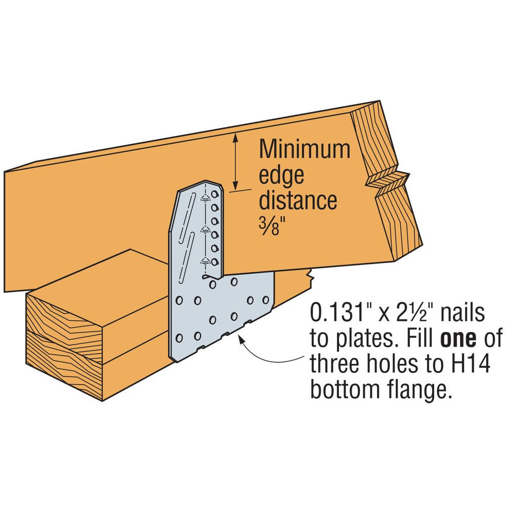 Simpson Strong-Tie H14 - 18-Gauge Galvanized Hurricane Tie | FastoolNow.com