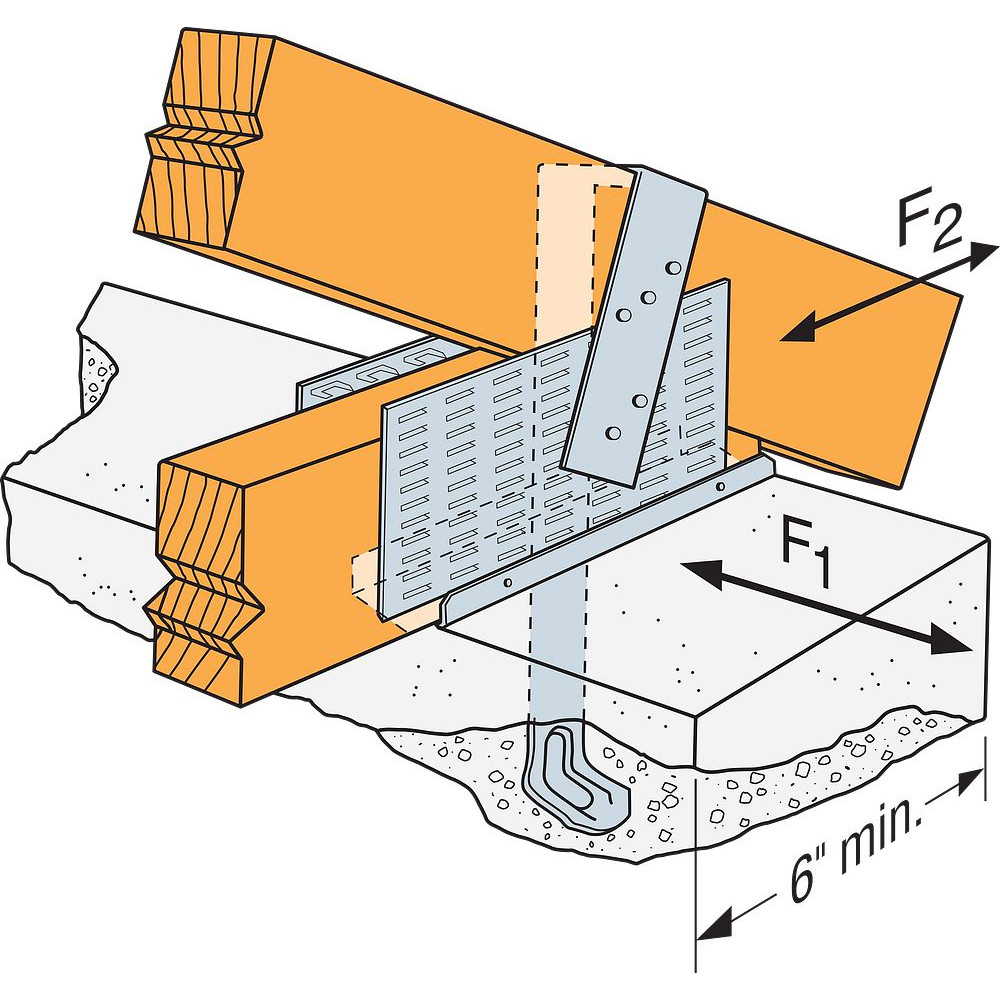 Simpson Strong-Tie META20/TSS2 - 20" Galvanized Embedded Truss Anchor w ...