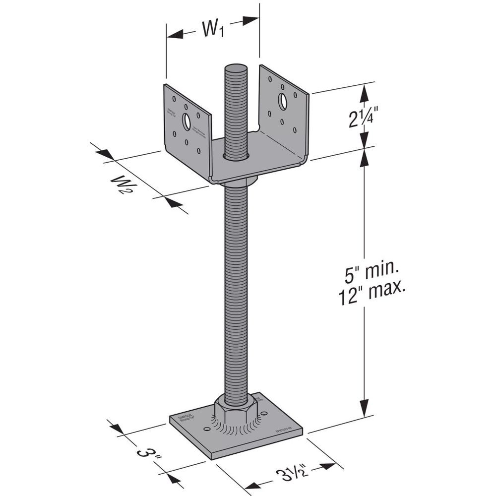Simpson Strong-Tie PPBF44 - Adjustable Porch Post Base for 4x4 ...