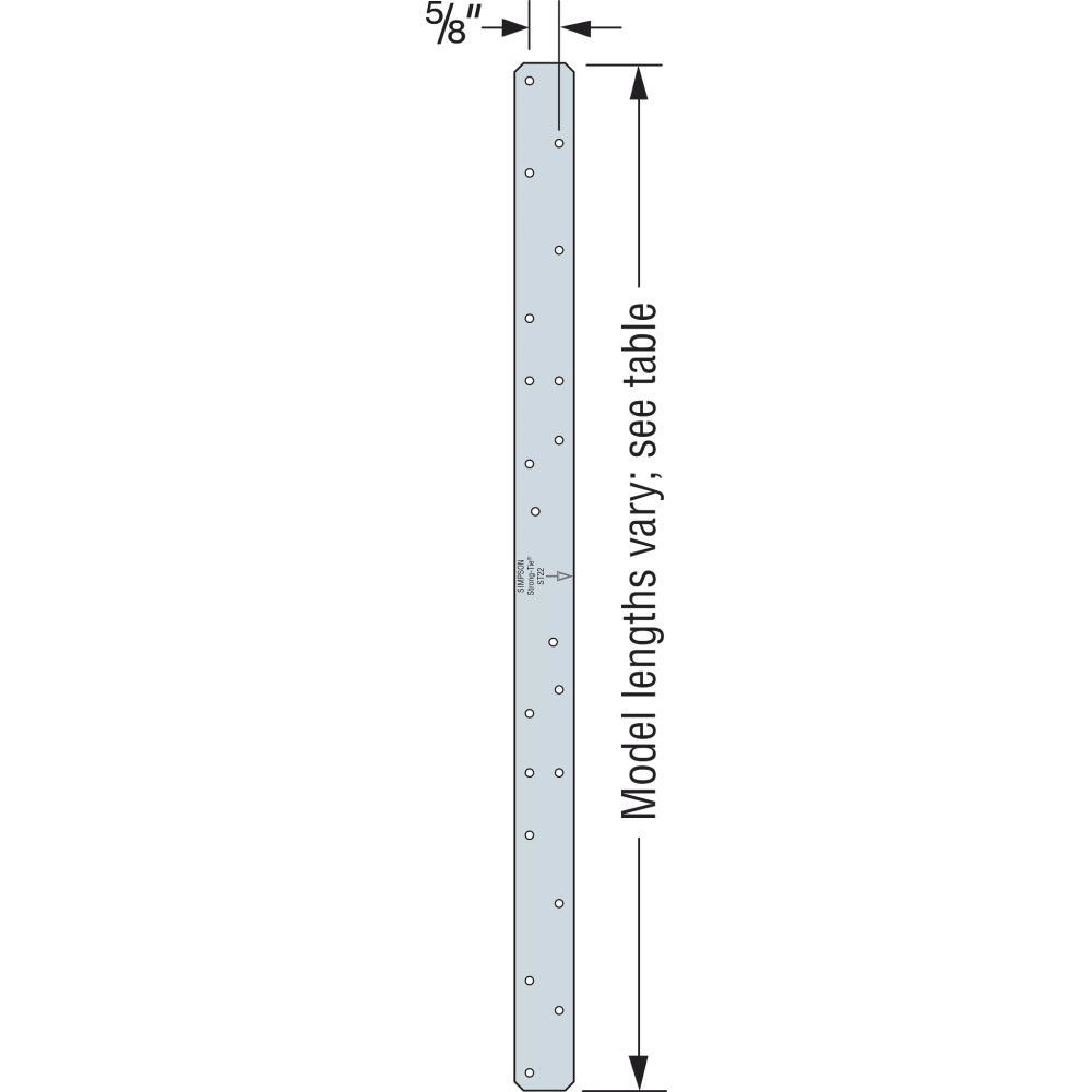 Simpson Strong-Tie ST22 - 21-5/8" 16-Gauge Galvanized Strap Tie ...