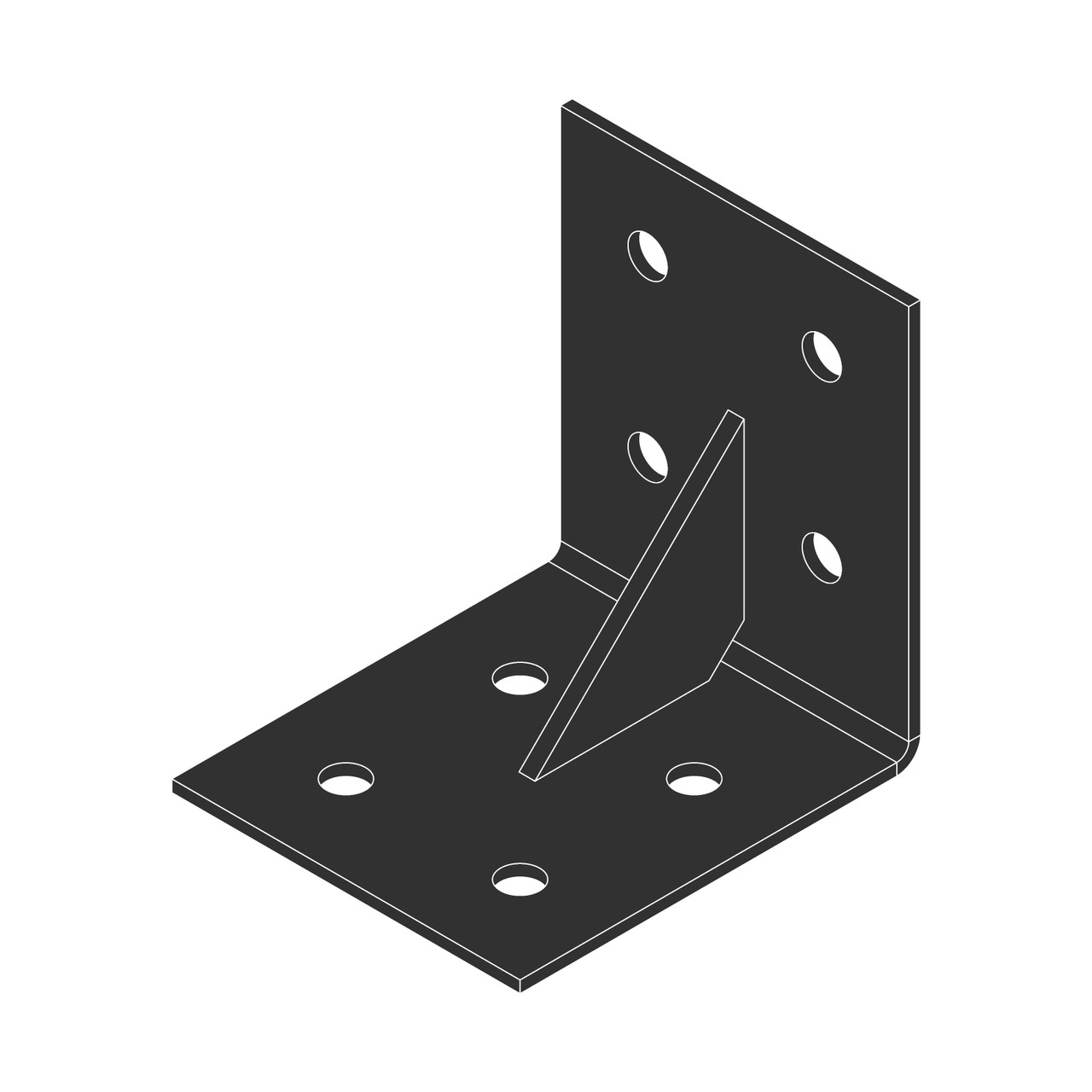 Simpson Strong-Tie HL55GPC - 5x5 Heavy Angle w/ Gusset - Black Powder ...