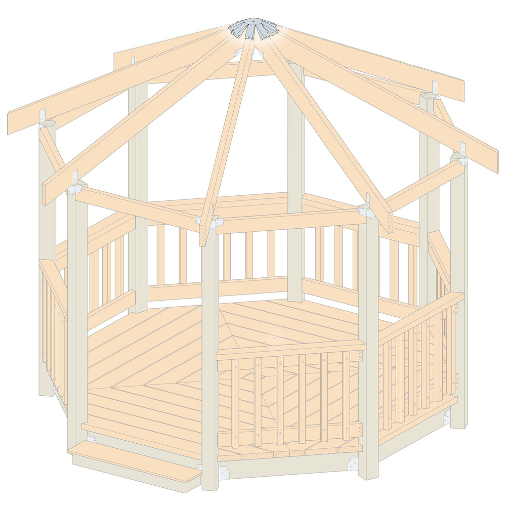 Simpson Strong-Tie GT8Z - Gazebo Tie, 18 Gauge - ZMAX Finish