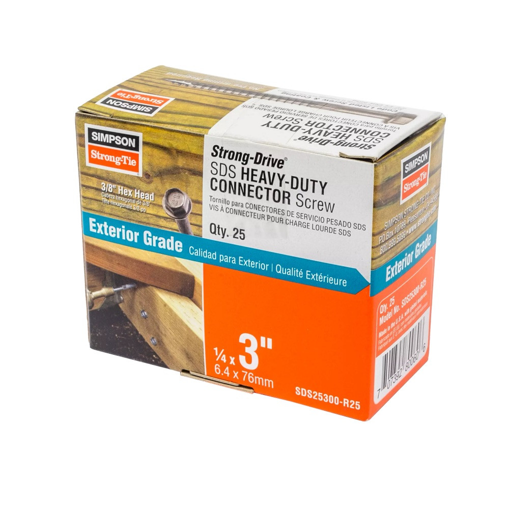 Simpson Strong-Tie SDS25300-R25 3" x .250 Structural Screws 25ct ...