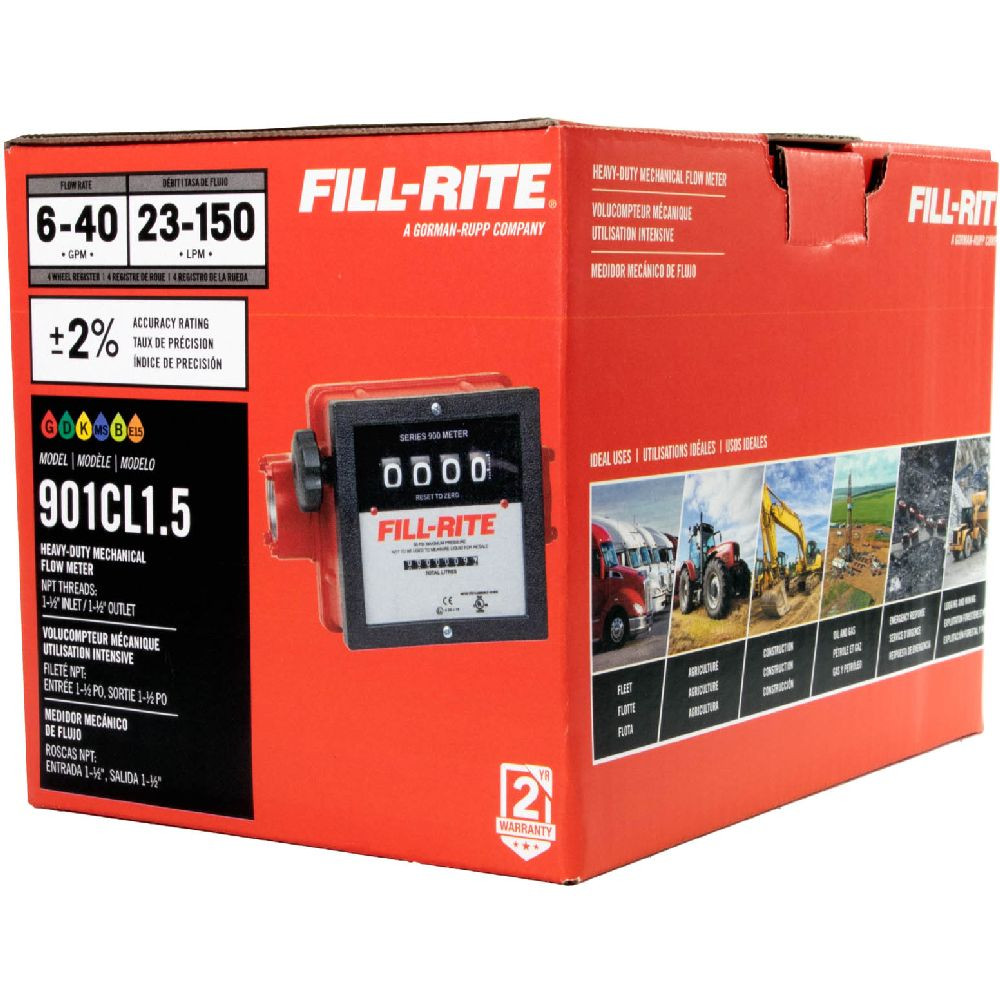FILL-RITE 901CL1.5 - 23-151 LPM 4-Digit Mechanical Fuel Transfer Meter