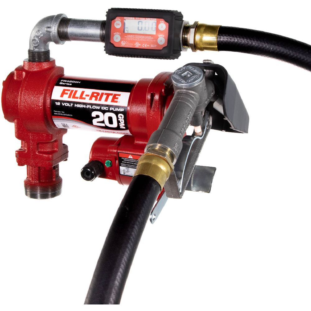 FILL-RITE FR4219H - 12V 20 GPM Fuel Transfer Pump w/ Meter & Nozzle