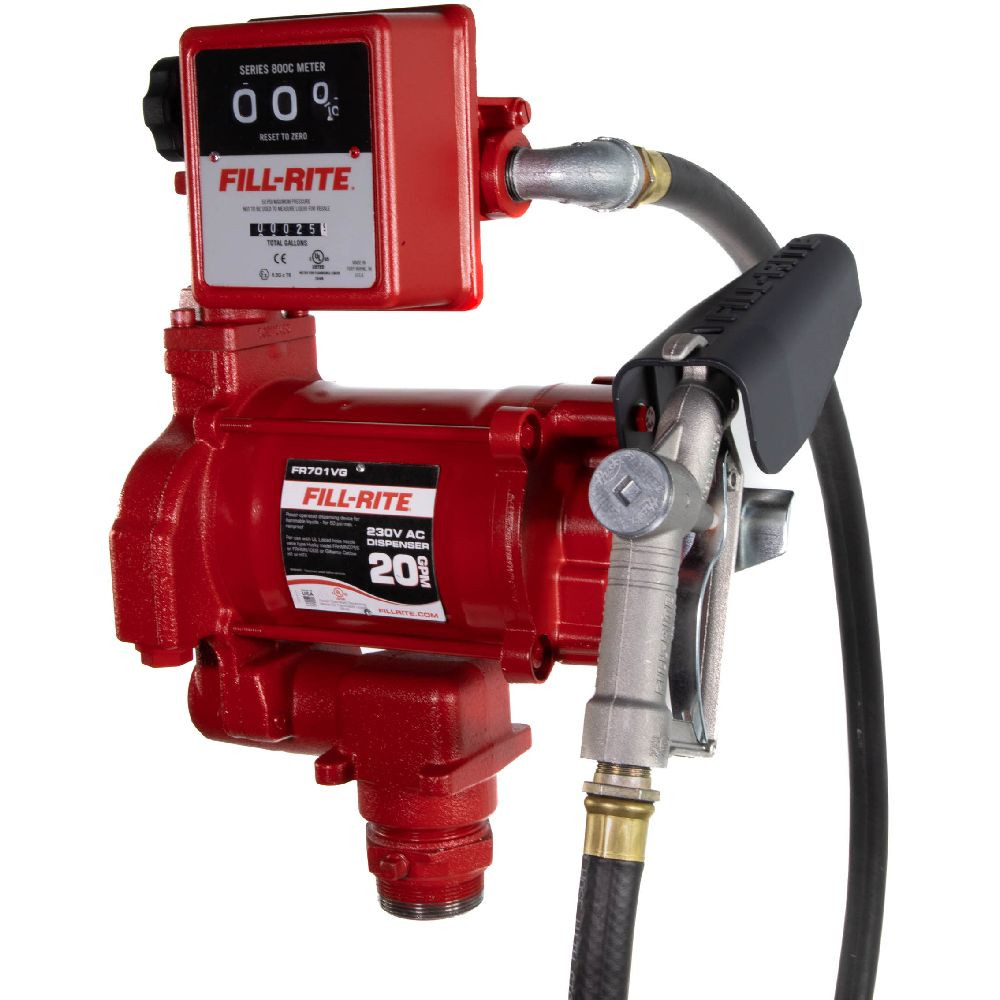 FILL-RITE FR701VG - 220V 20 GPM Fuel Transfer Pump w/ Meter & Nozzle