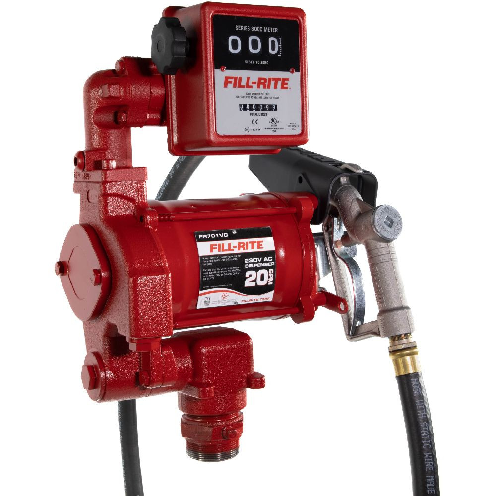 FILL-RITE FR701VGL - 220V 20 GPM Fuel Transfer Pump w/ Meter & Nozzle