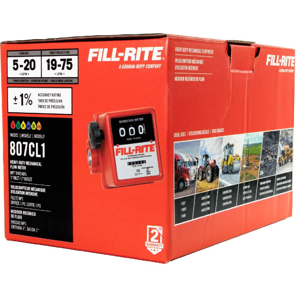 FILL-RITE 807CL1 - 19-76 LPM 3-Digit Mechanical Fuel Transfer Meter