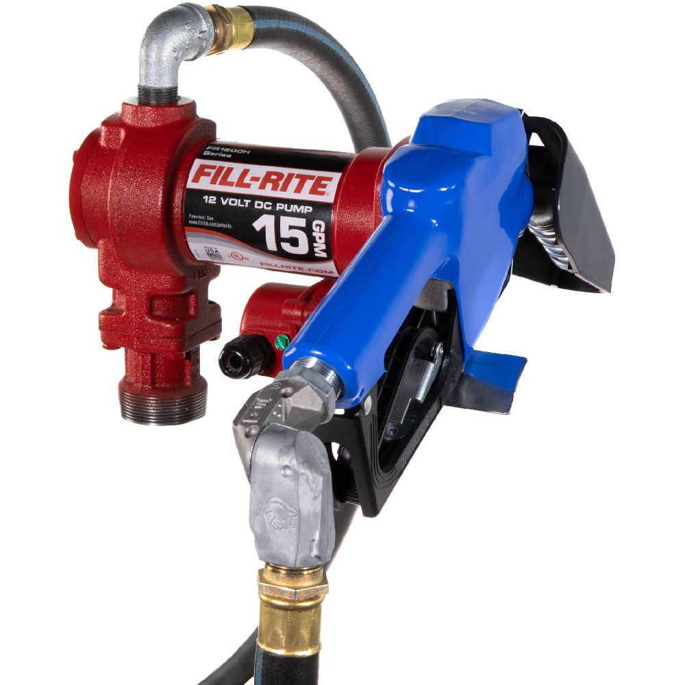 FILL-RITE FR1210HARC - 12V 15 GPM Fuel Transfer Pump w/ Nozzle
