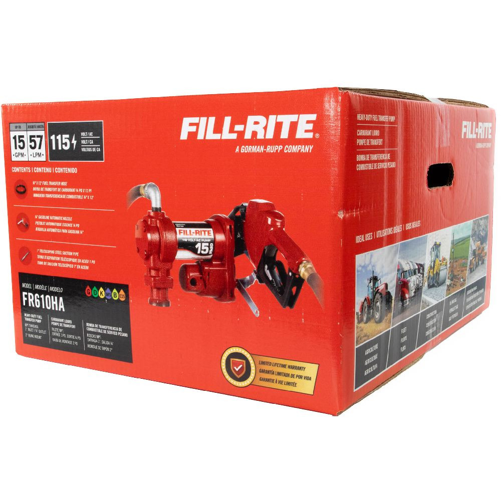 FILL-RITE FR610HA - 115V 15 GPM Fuel Transfer Pump w/ Nozzle