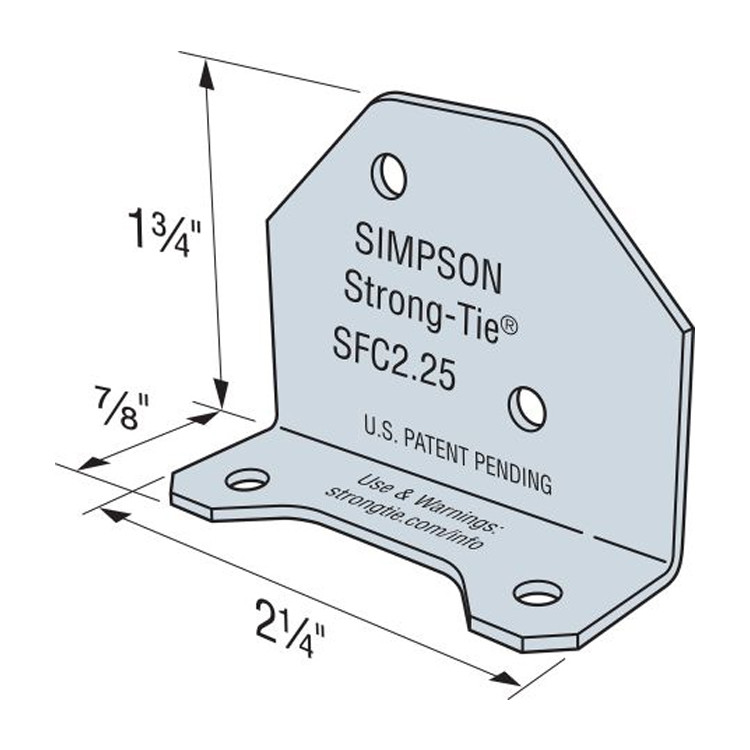 Simpson Strong-Tie SFC2.25-R300 Steel Framing Connectors 2-1/4 ...