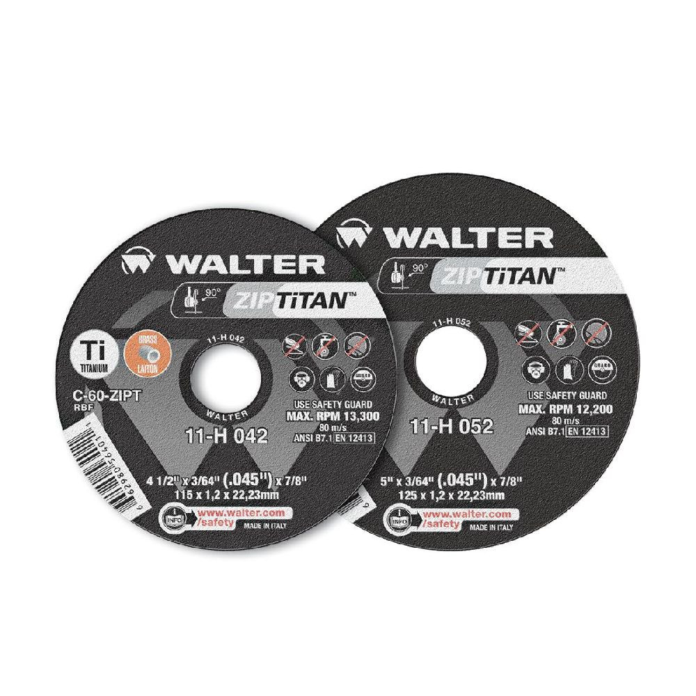 WALTER 11H042 - 4-1/2" x 3/64" x 7/8" ZIP TITAN Cut-Off Wheel Type 1 ...
