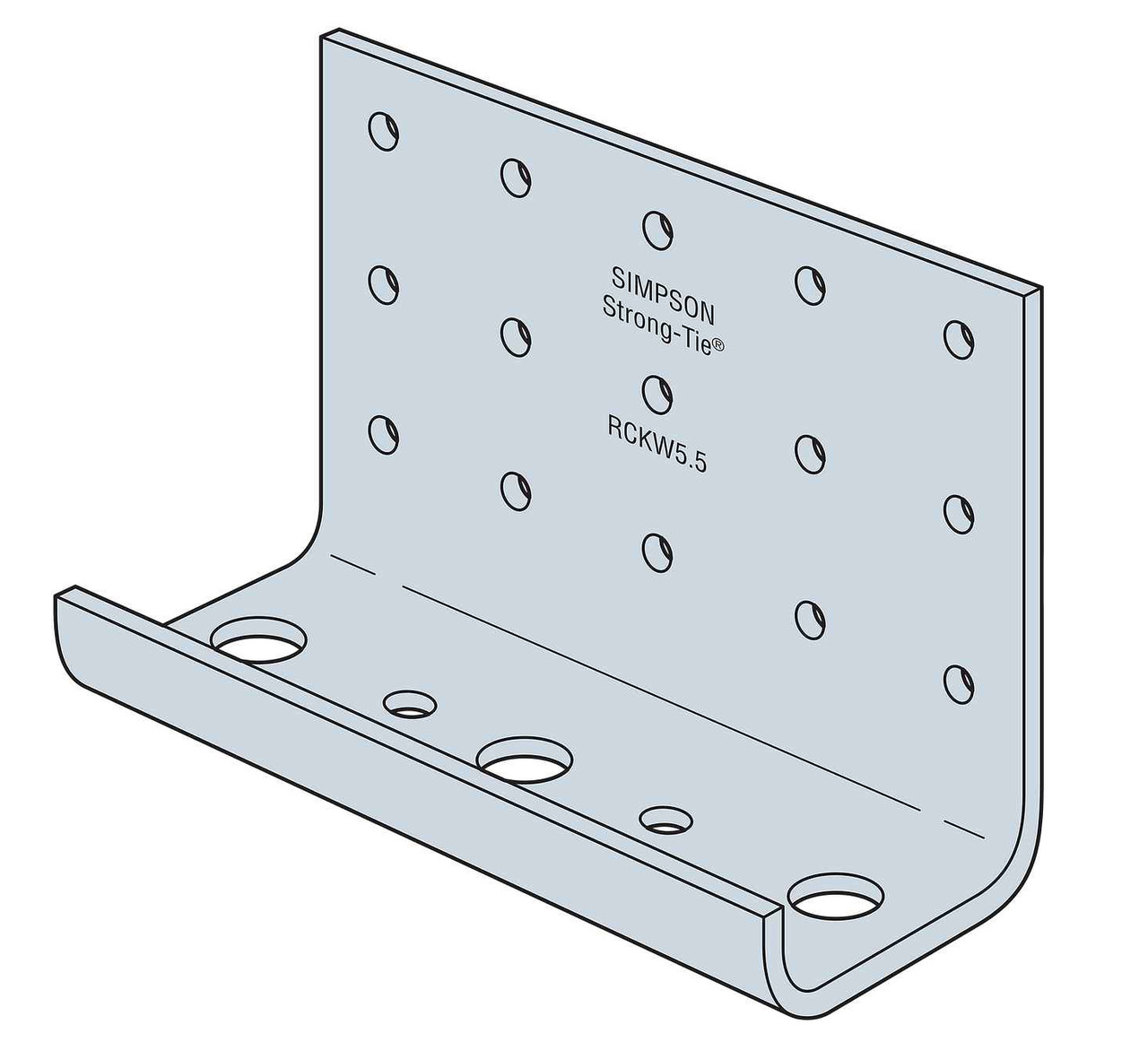 Simpson Strong-Tie RCKW5.5-R10 CFS Clip 3.5 x 2.25 x 5.5, 7GA 10pk ...